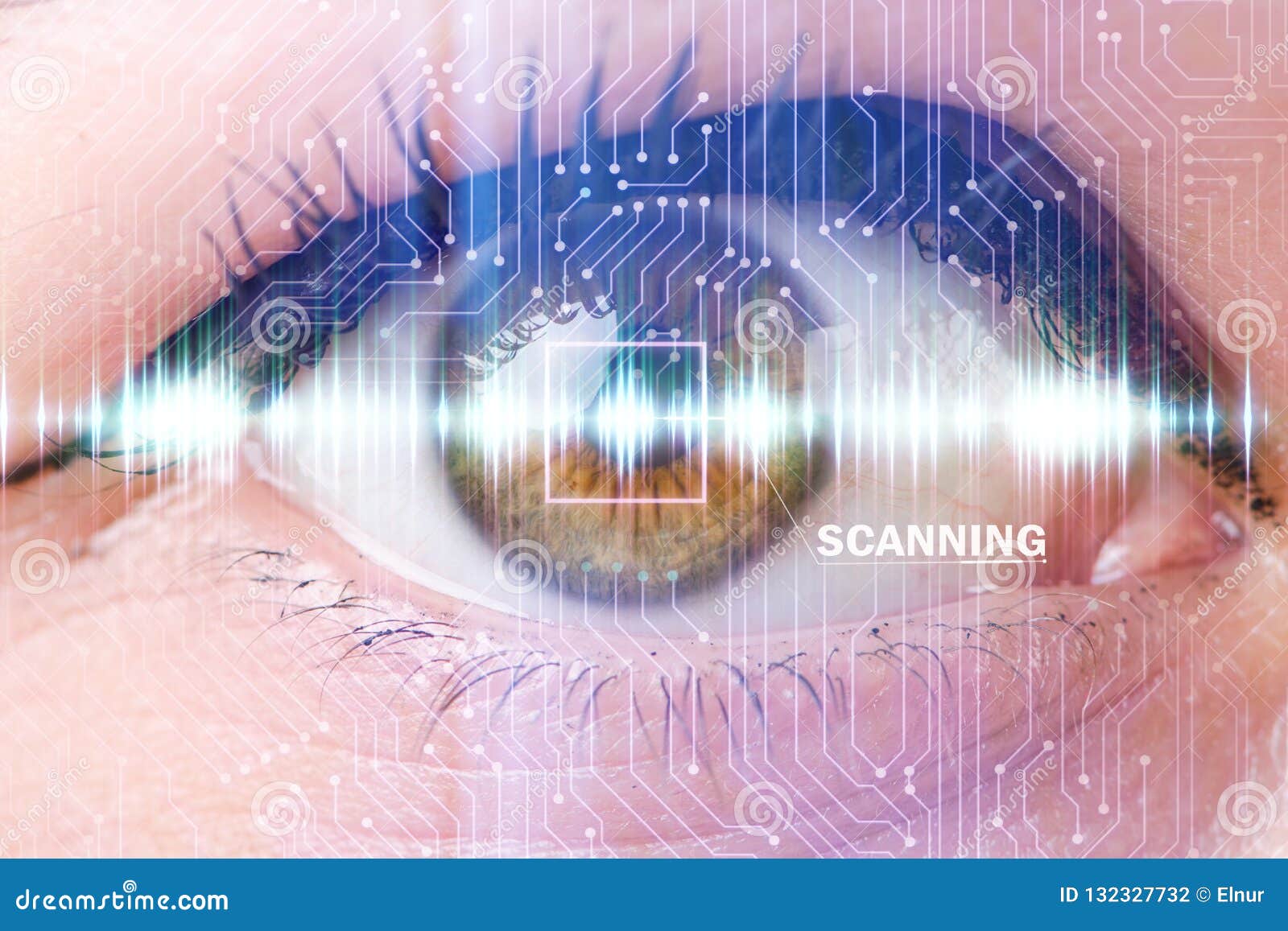The Concept of Sensor Implanted into Human Eye Stock Photo - Image of ...
