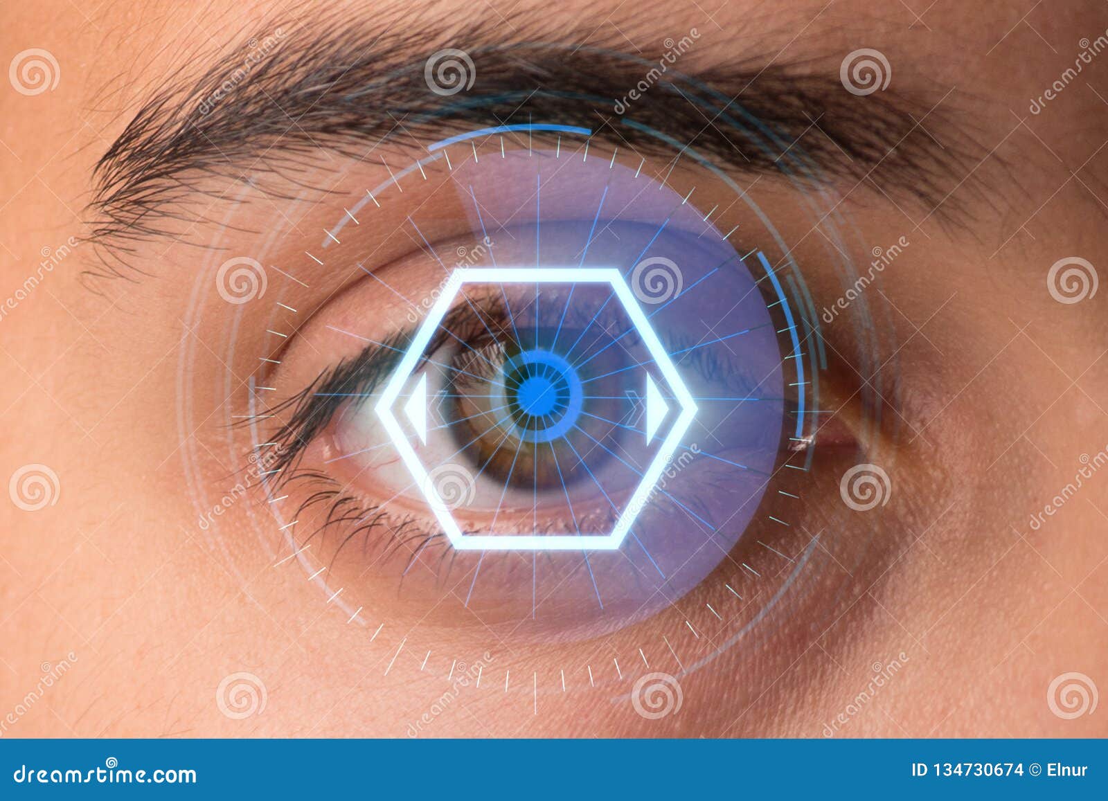 The Concept of Sensor Implanted into Human Eye Stock Photo - Image of ...