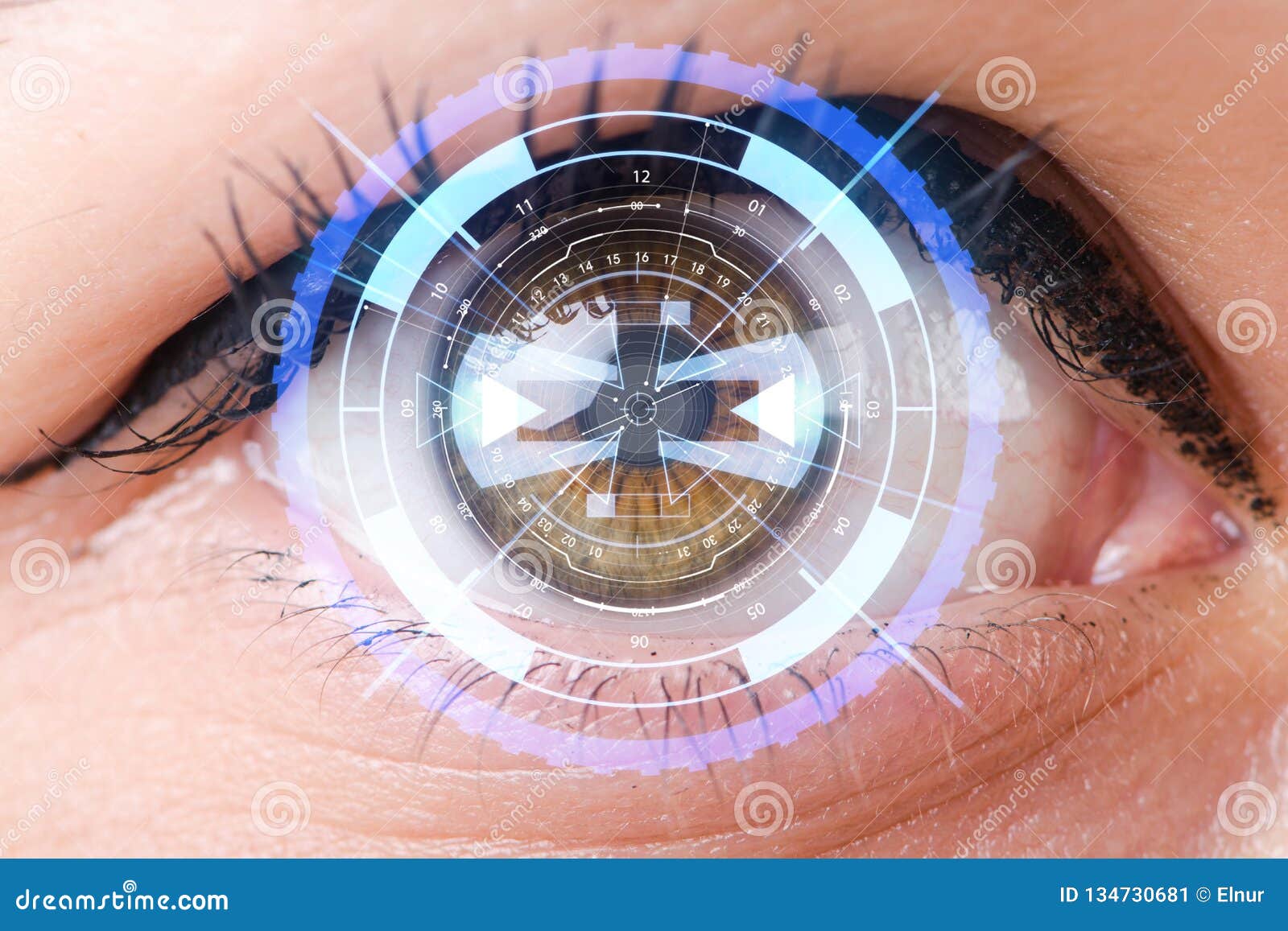 The Concept of Sensor Implanted into Human Eye Stock Image - Image of ...