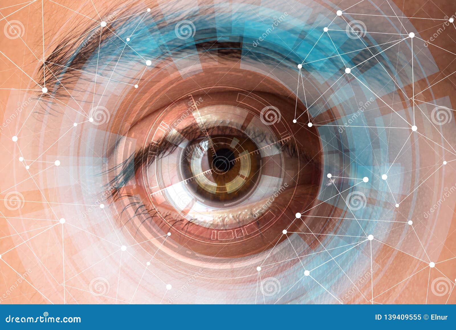 The Concept of Sensor Implanted into Human Eye Stock Illustration ...