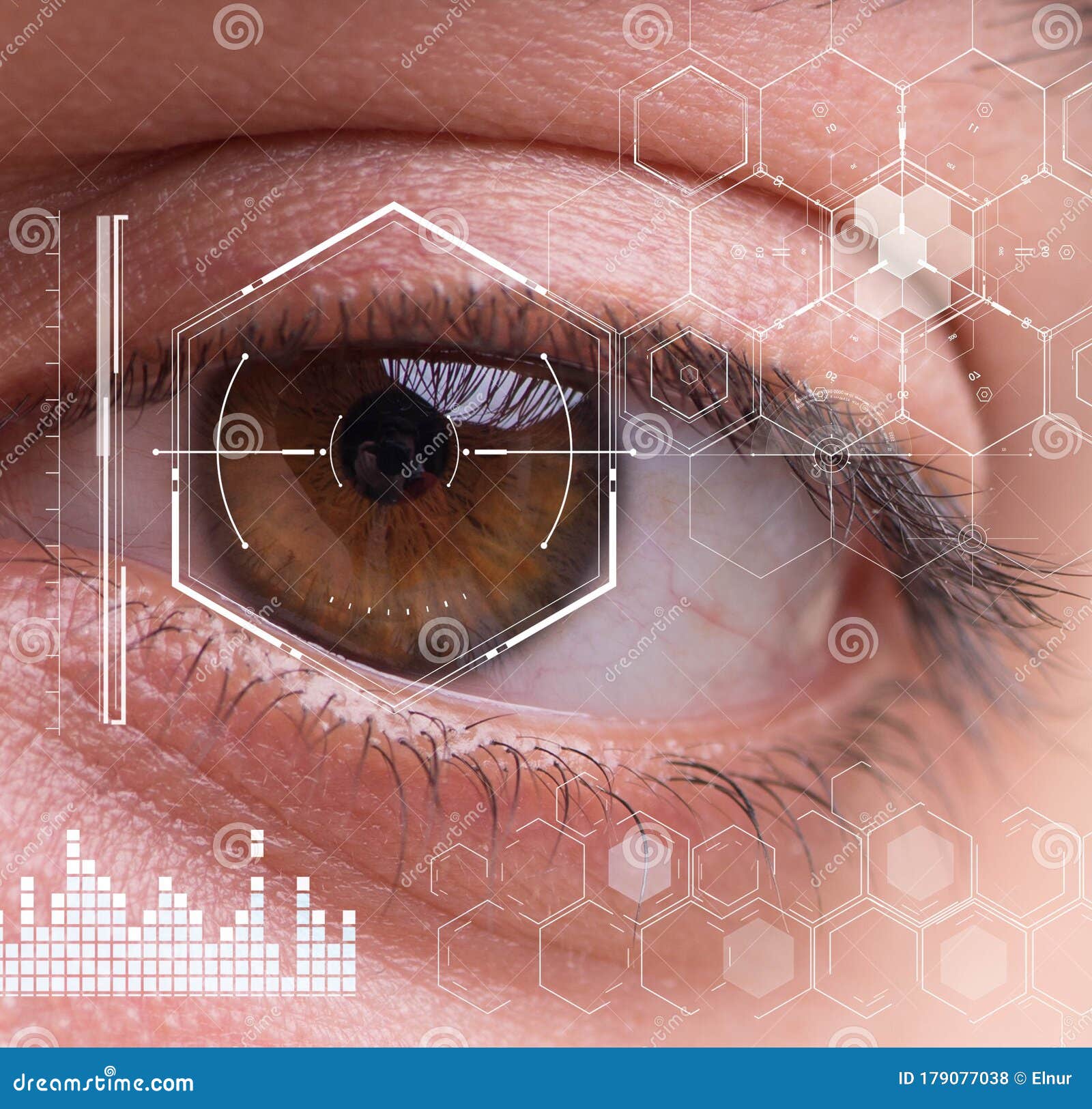 Concept of Sensor Implanted into Human Eye Stock Photo - Image of lens ...