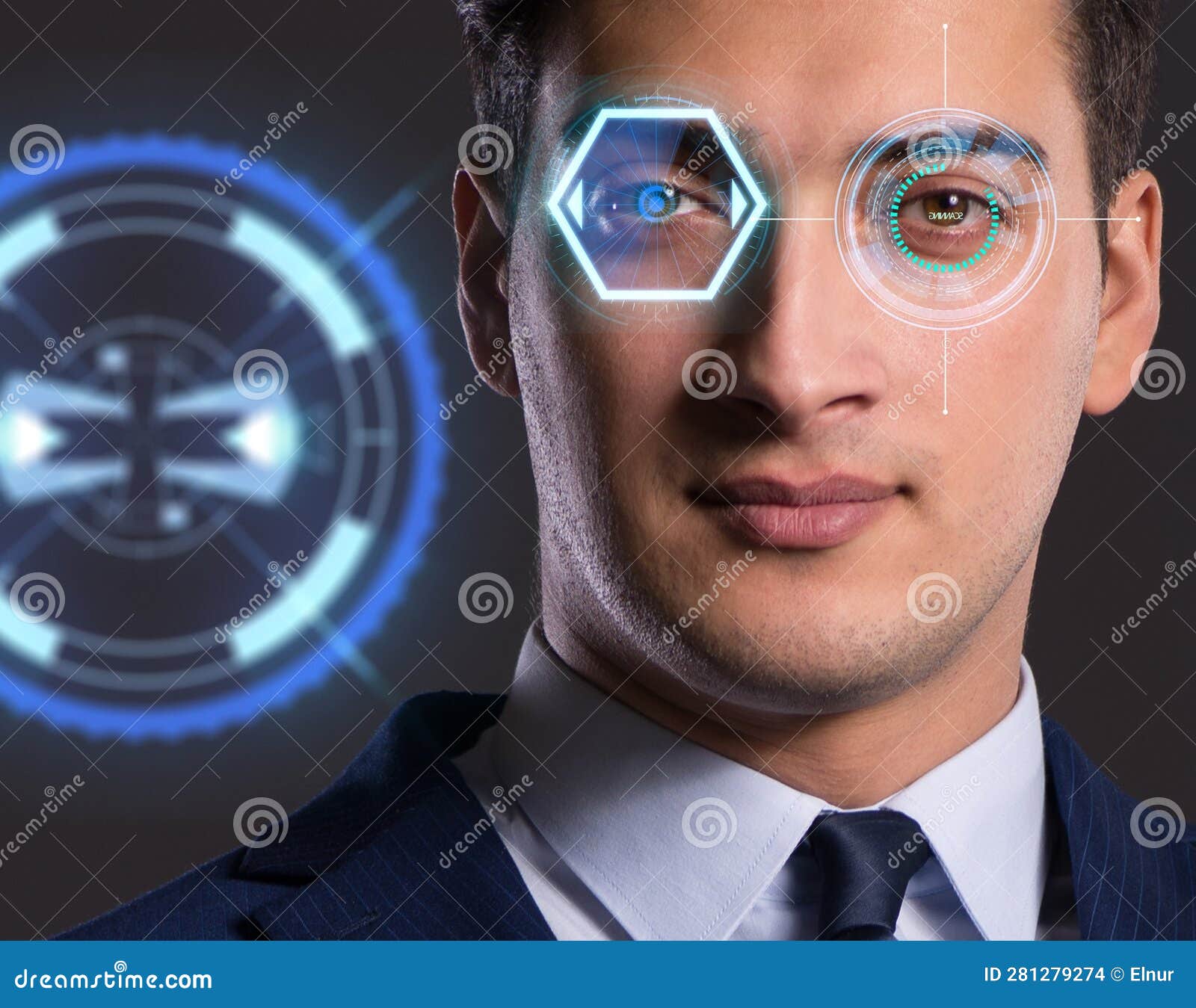 Concept of Sensor Implanted into Human Eye Stock Photo - Image of ...