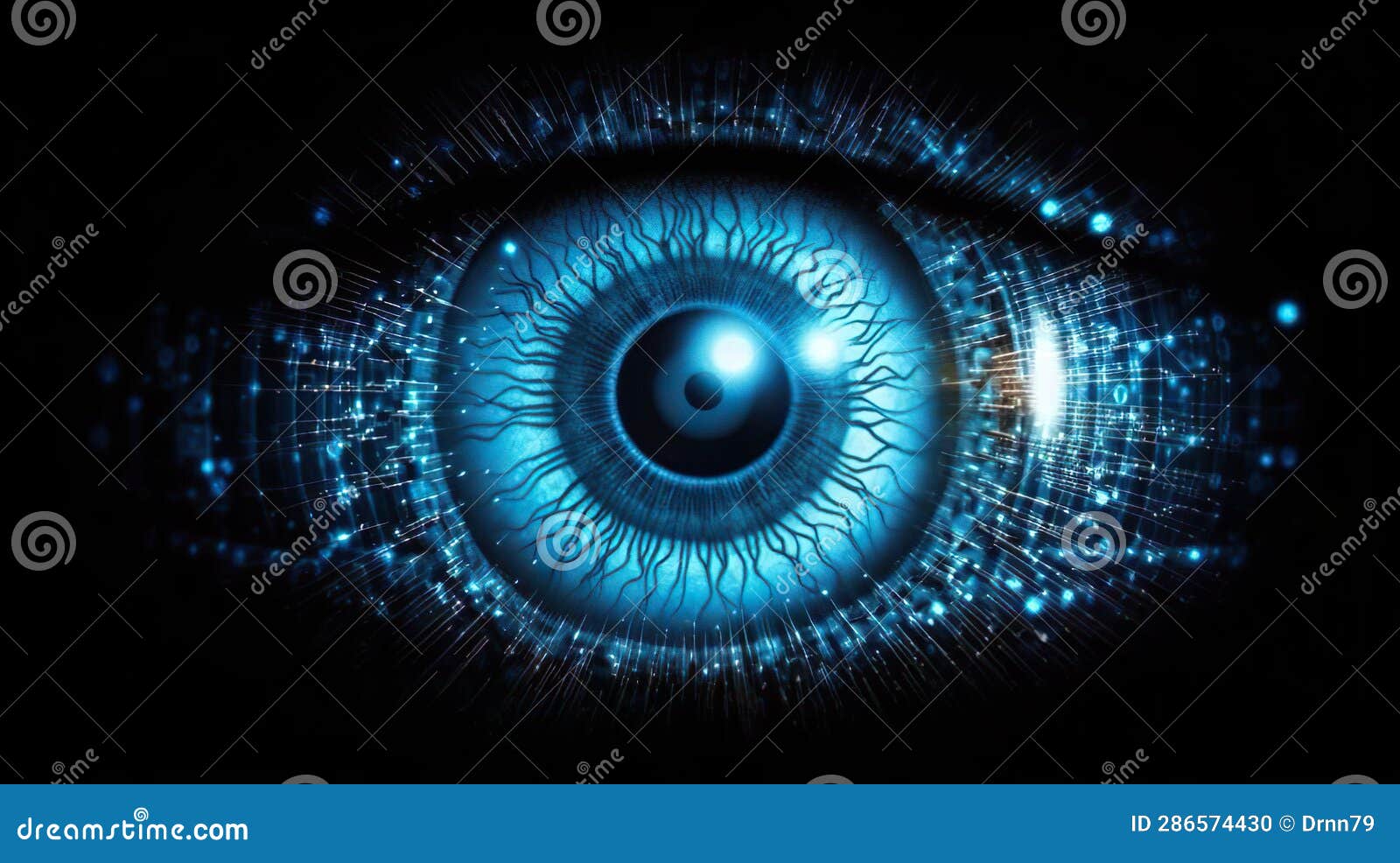 Concept of Sensor Implanted into Human Eye Stock Photo - Image of ...