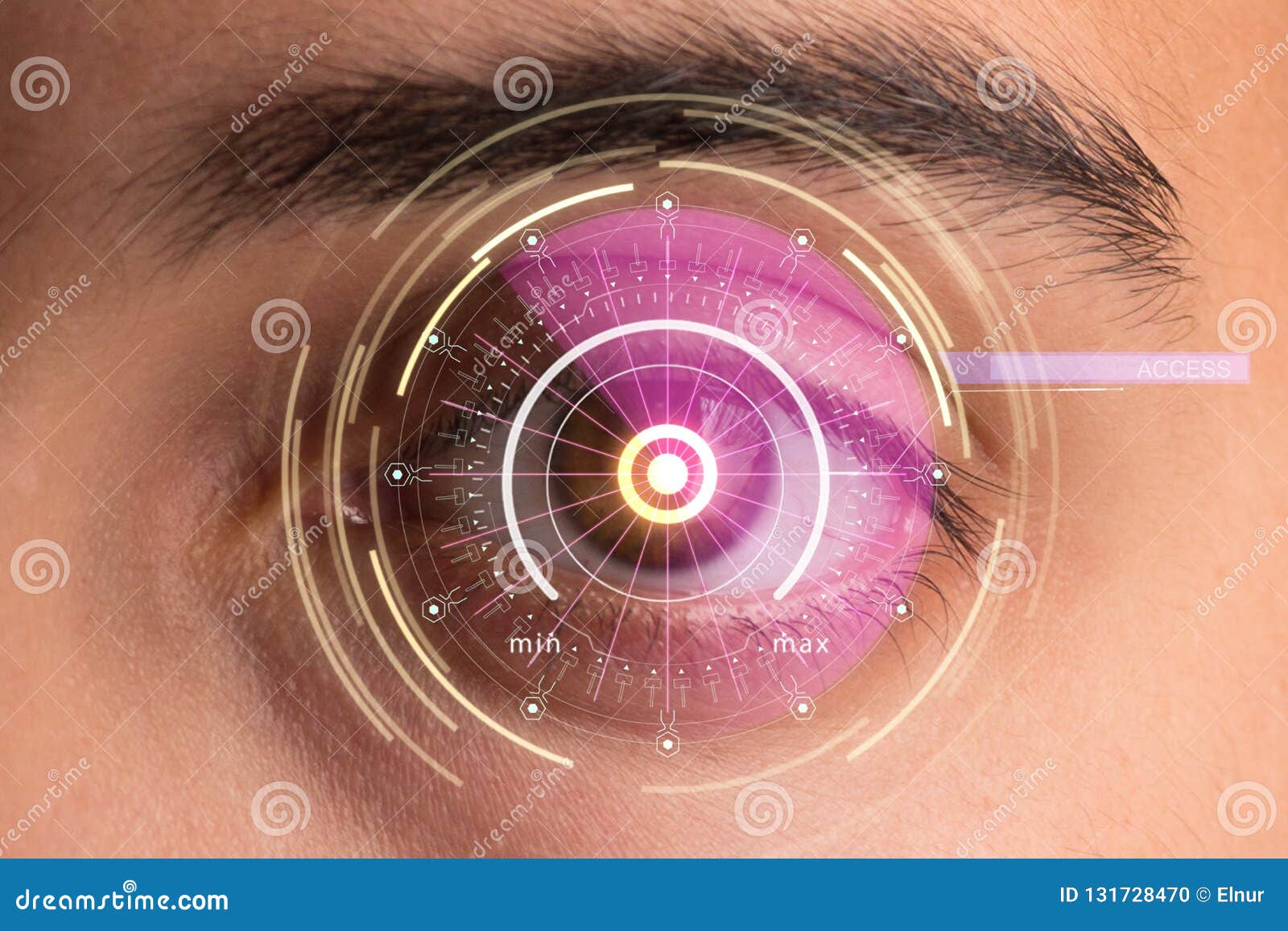 The Concept of Sensor Implanted into Human Eye Stock Photo - Image of ...