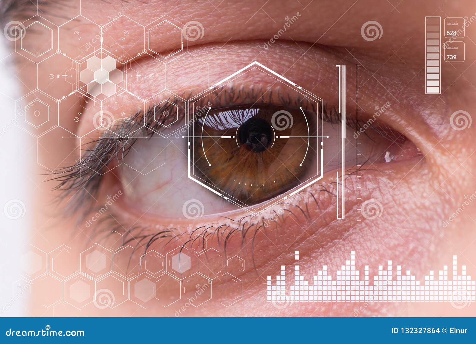 The Concept of Sensor Implanted into Human Eye Stock Photo - Image of ...