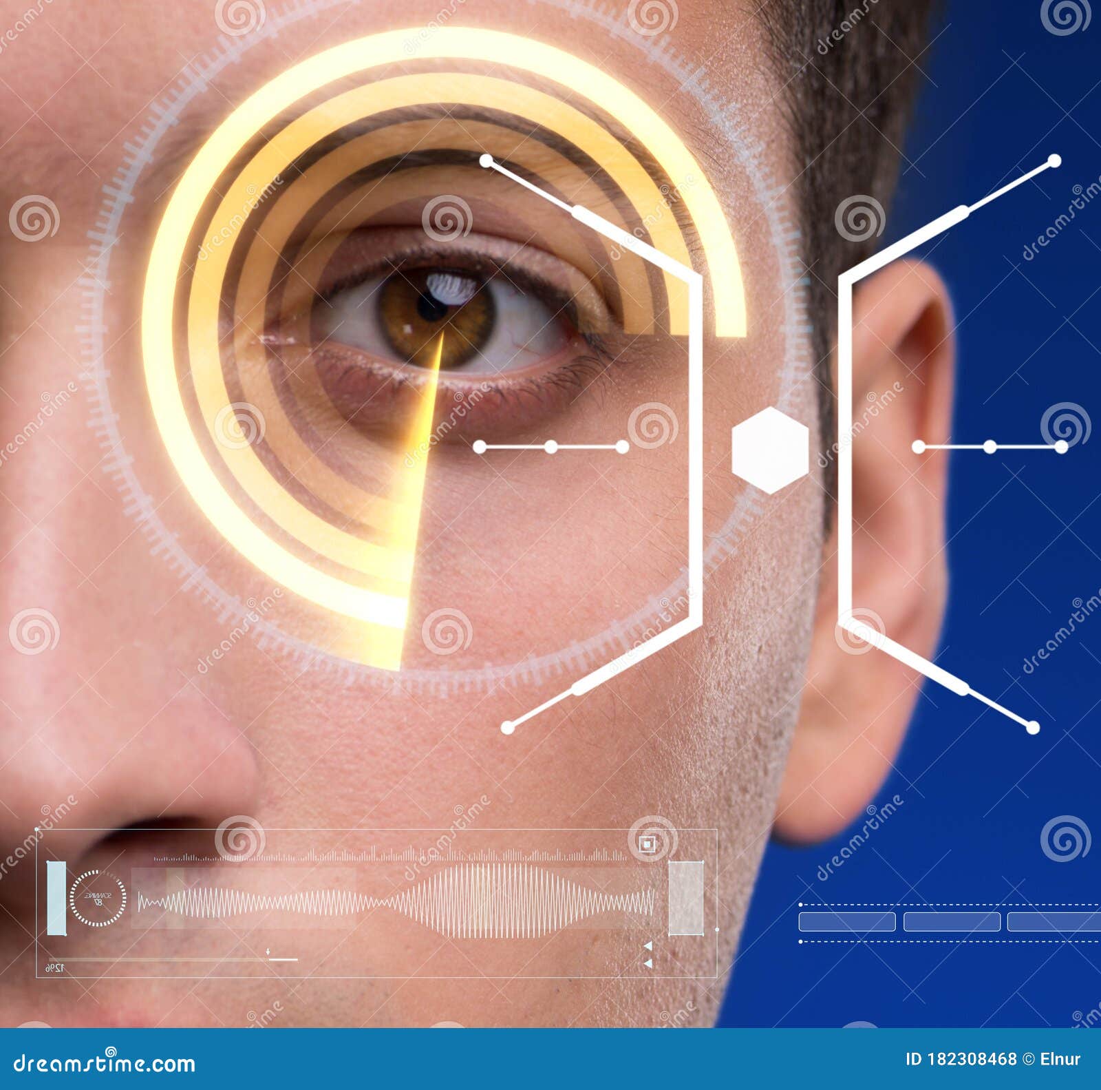 Concept of Sensor Implanted into Human Eye Stock Photo - Image of ...