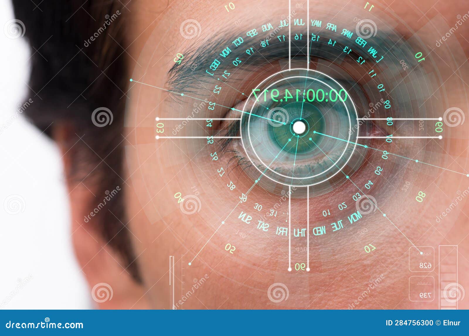 Concept of Sensor Implanted into Human Eye Stock Photo - Image of face ...