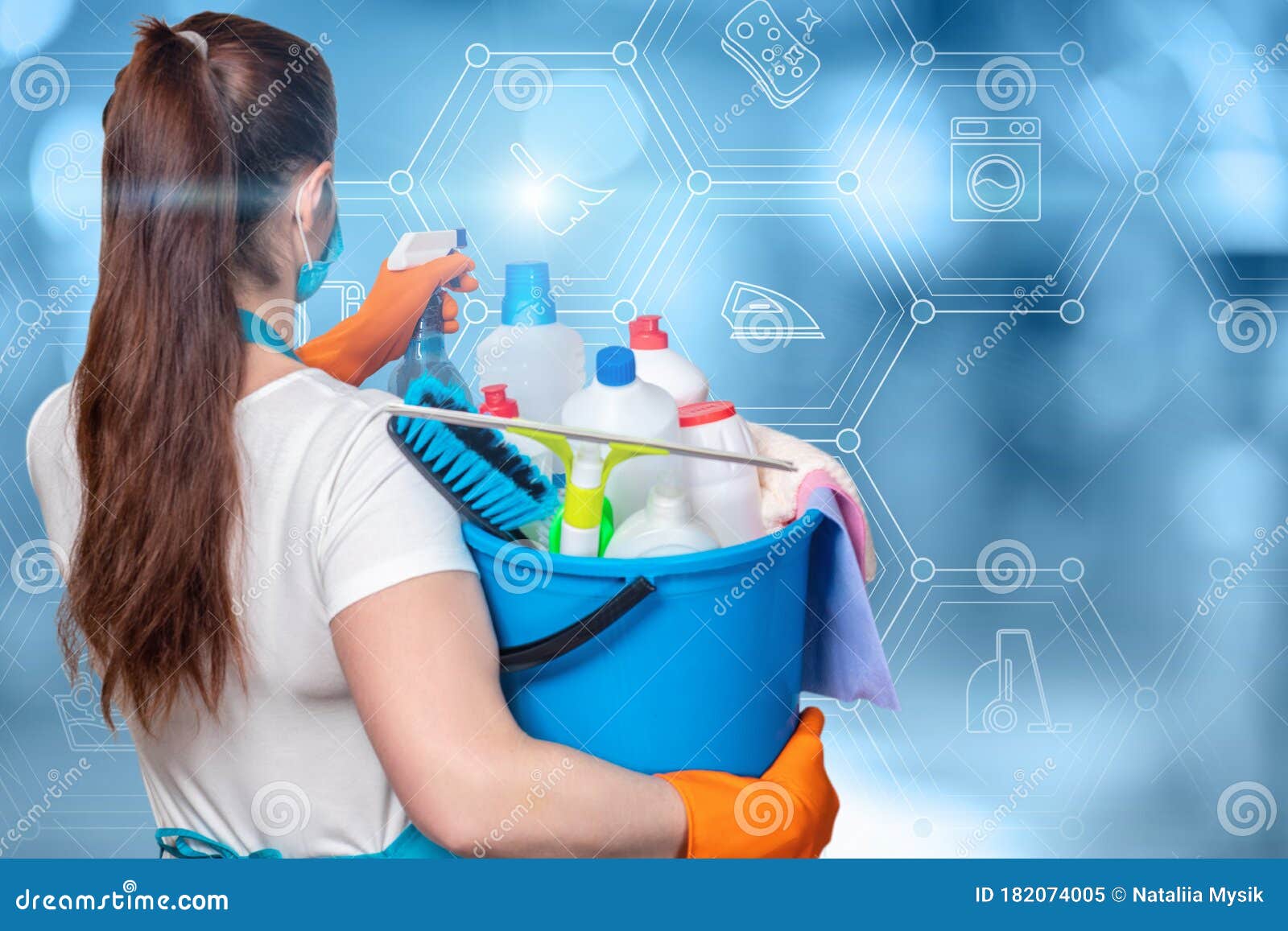 Concept of Service Cleaning and Disinfection of Premises Stock Image ...