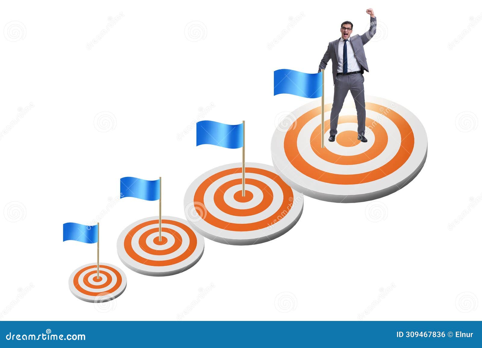 Concept of Setting and Achieving Business Objectives Stock Photo ...
