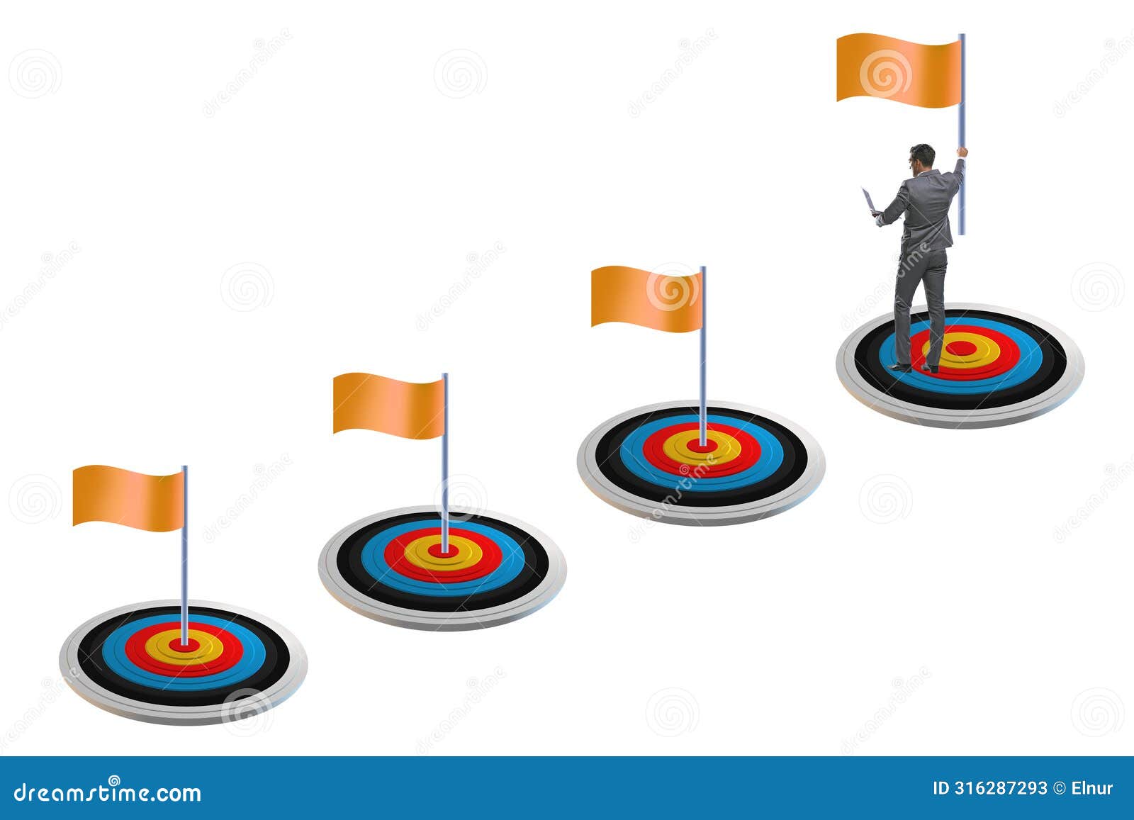 Concept of Setting and Achieving Business Objectives Stock Image ...