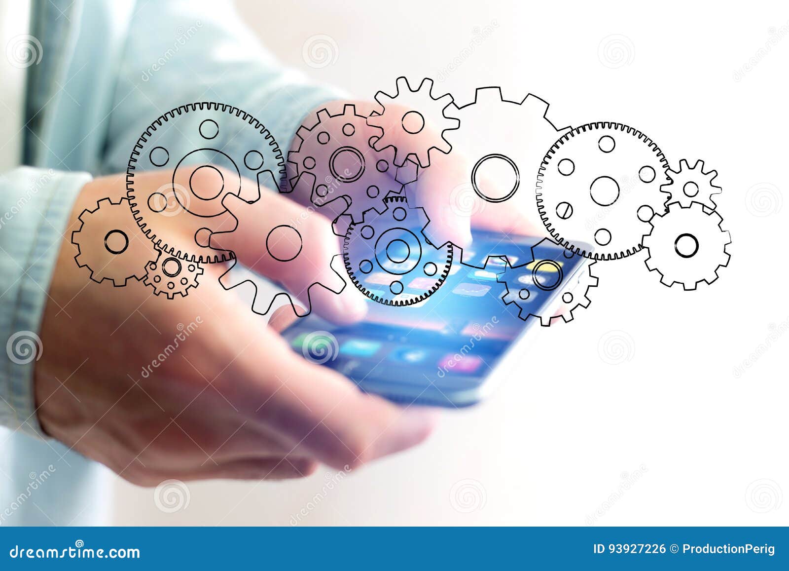 Concept of Setting a Technology Interface with Cogwheel - Gear W Stock ...