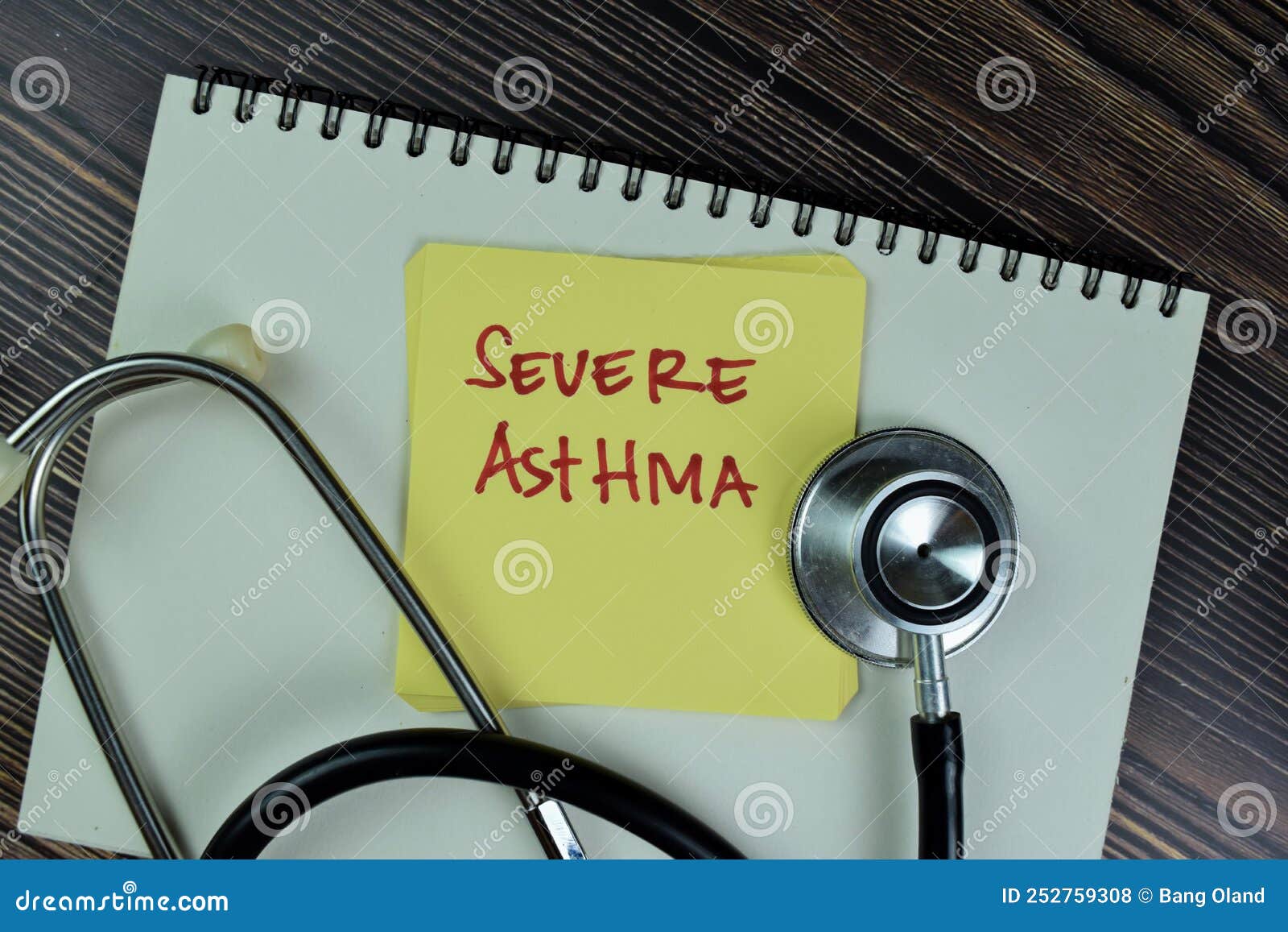 Concept of Severe Asthma Write on Sticky Notes with Stethoscope ...