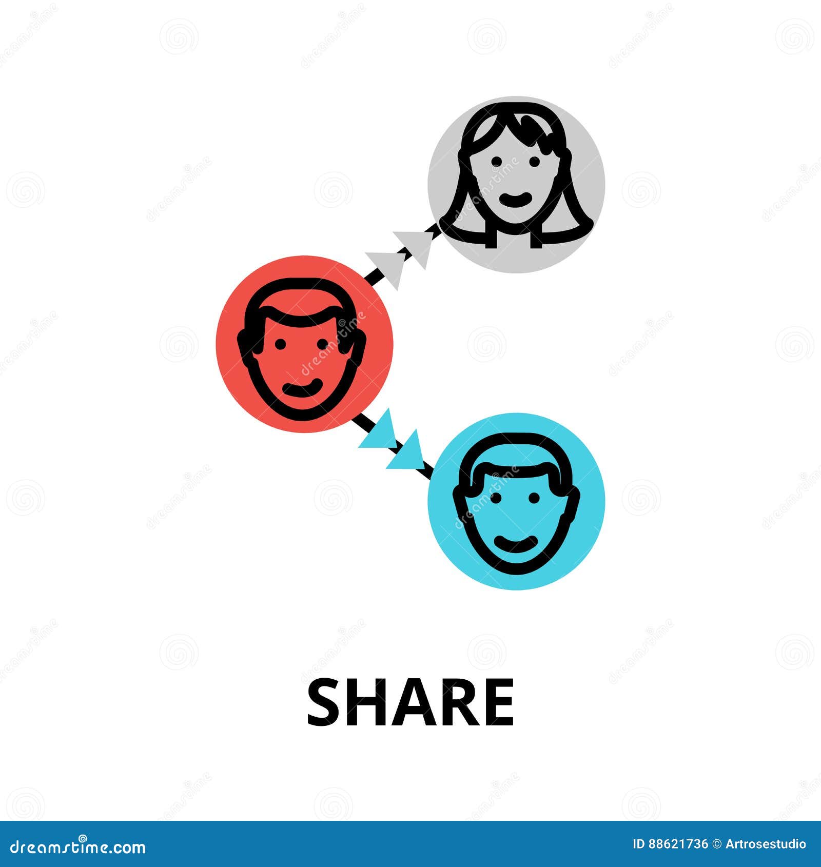Concept of Share Data, Vector Illustration Stock Vector - Illustration ...