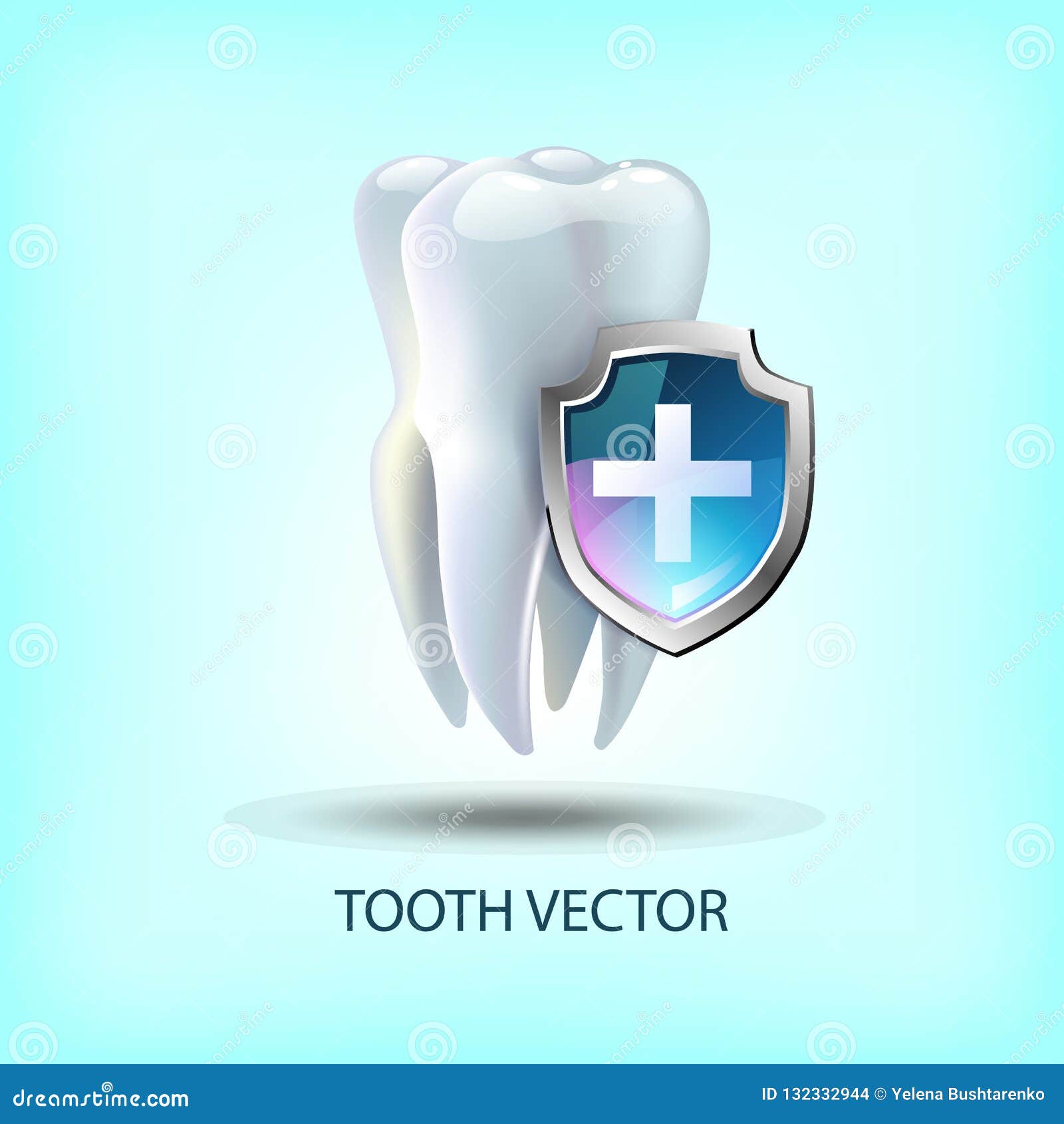 A Tooth Shield Concept of a Shiny White Tooth Being Protected by a ...