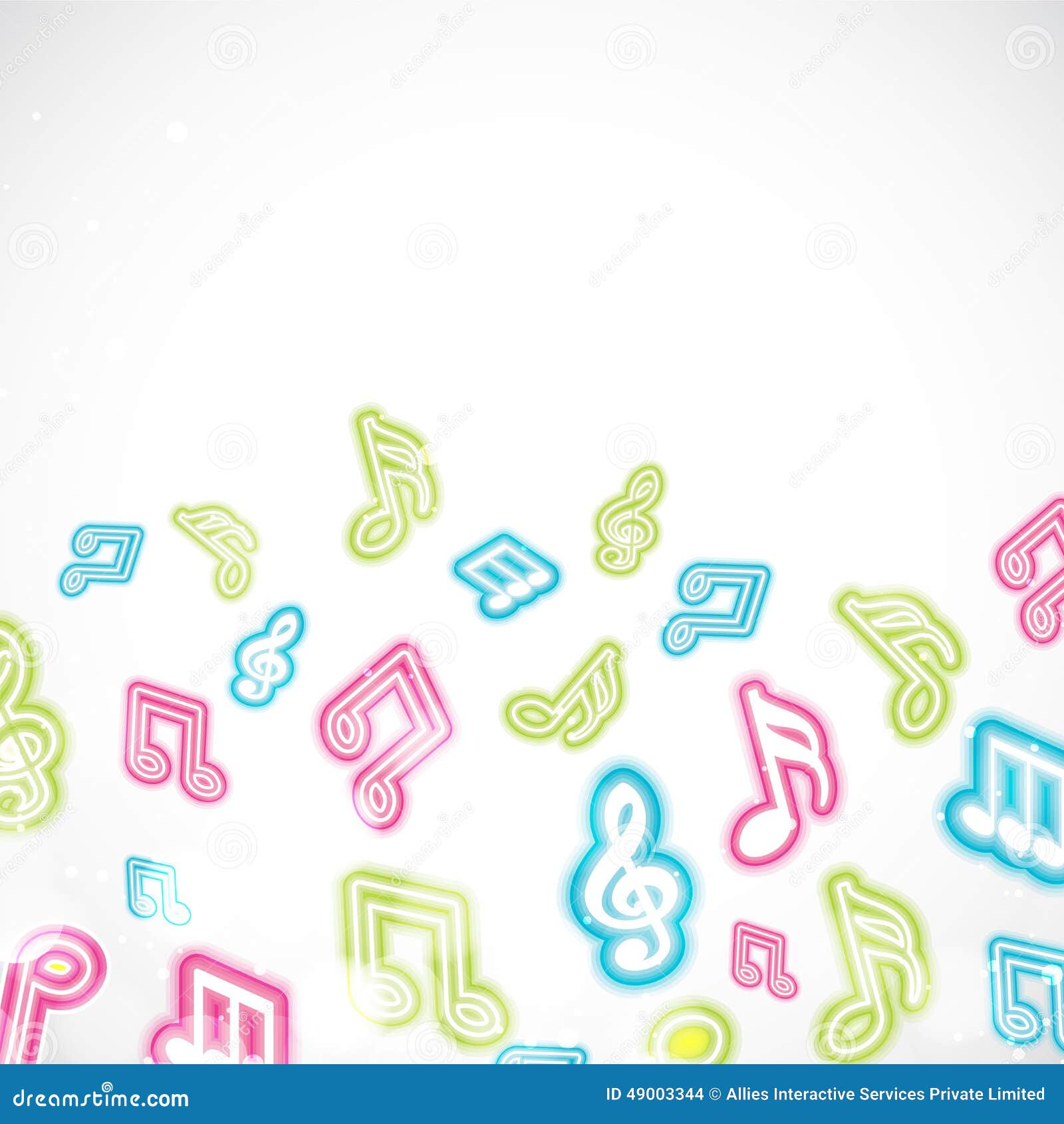Shiny Musical Notes On Blue Background. Stock Photography ...