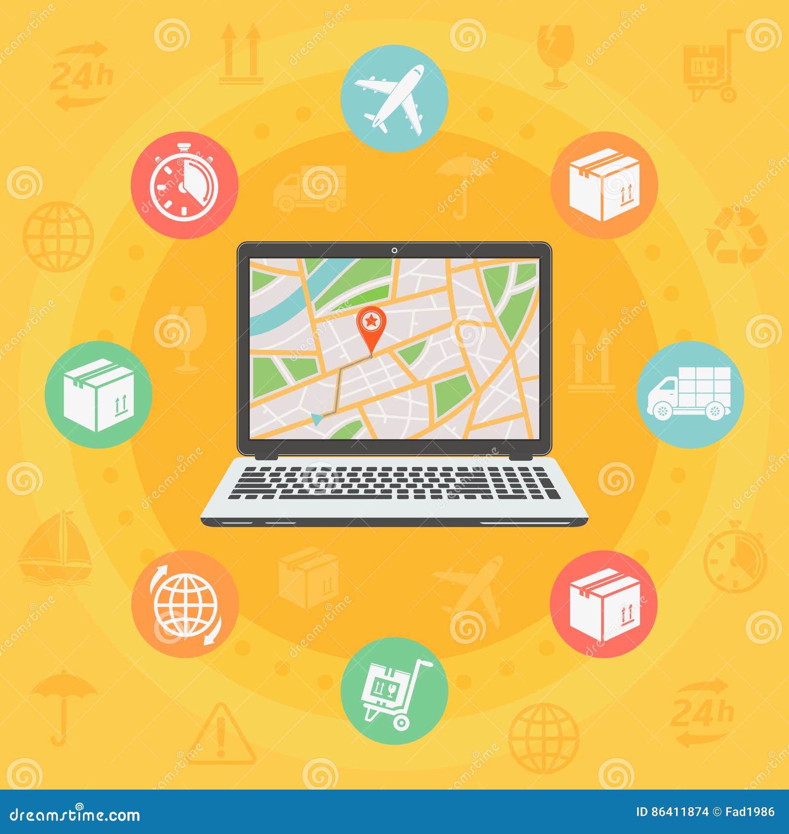 Concept of the Shipping Parcel Tracking Order Stock Vector ...