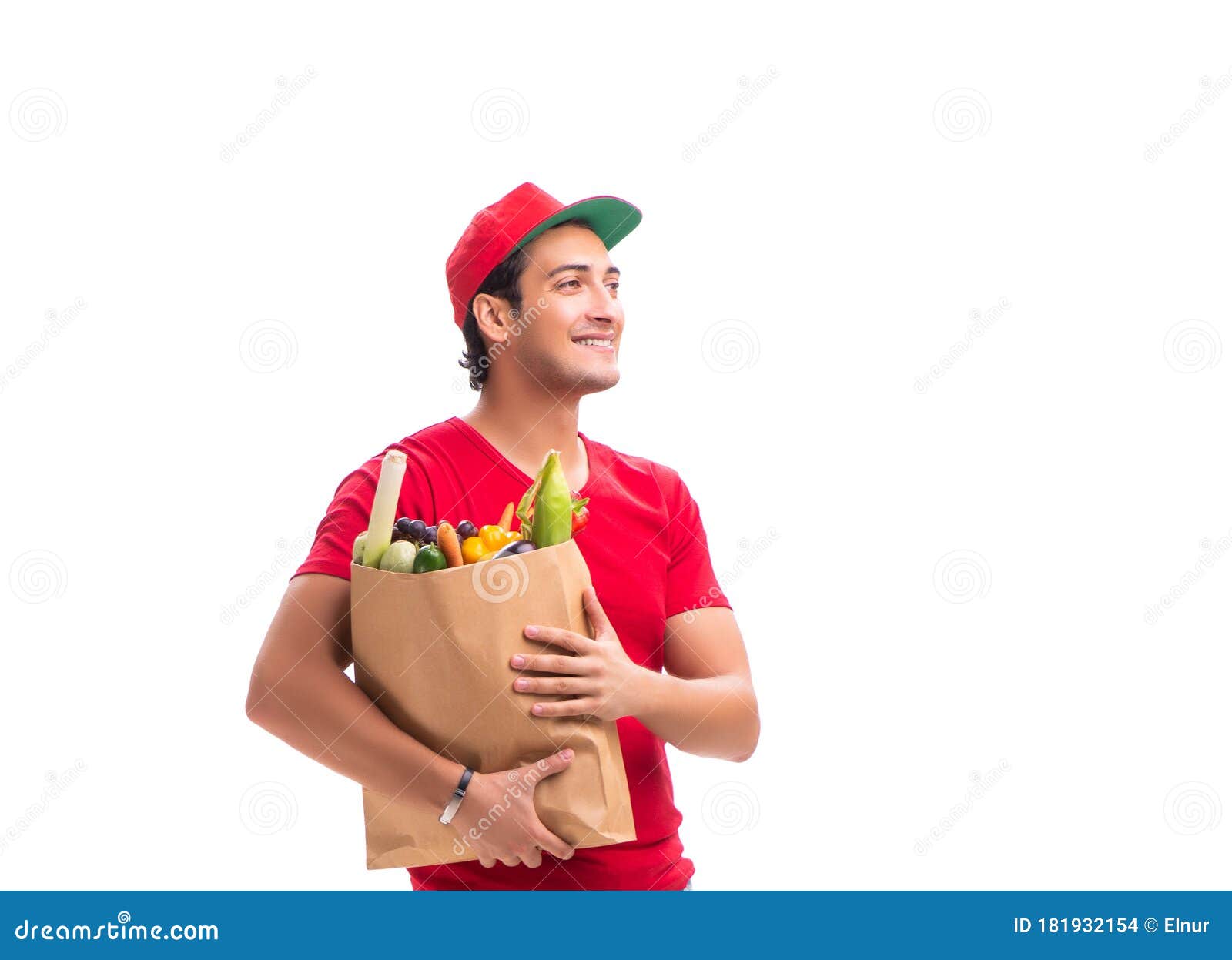 Concept of Shopping Delivery Isolated on White Background Stock Photo ...