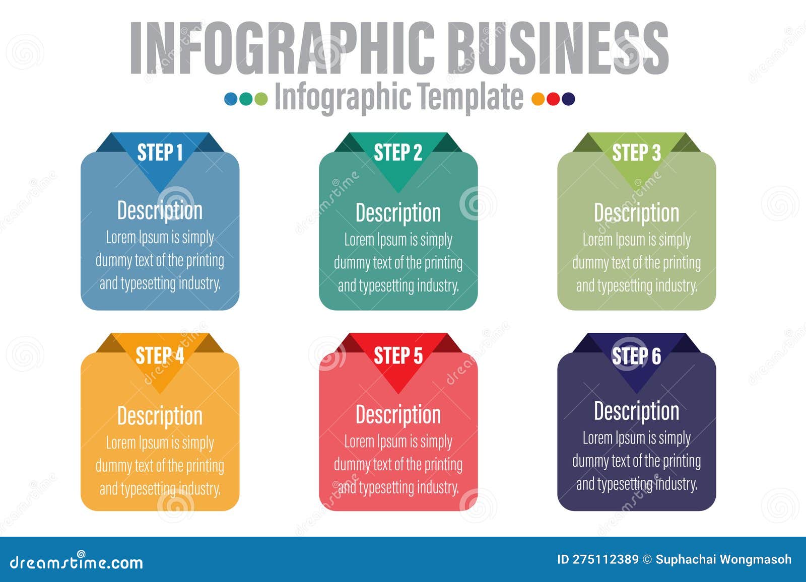 Concept of Shopping Process with Six 6 Steps or Six 6 Option. Three ...