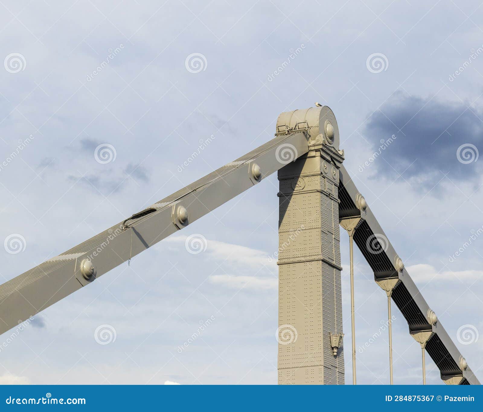 Concept Shot of the Bridge Mast. City Stock Image - Image of material ...