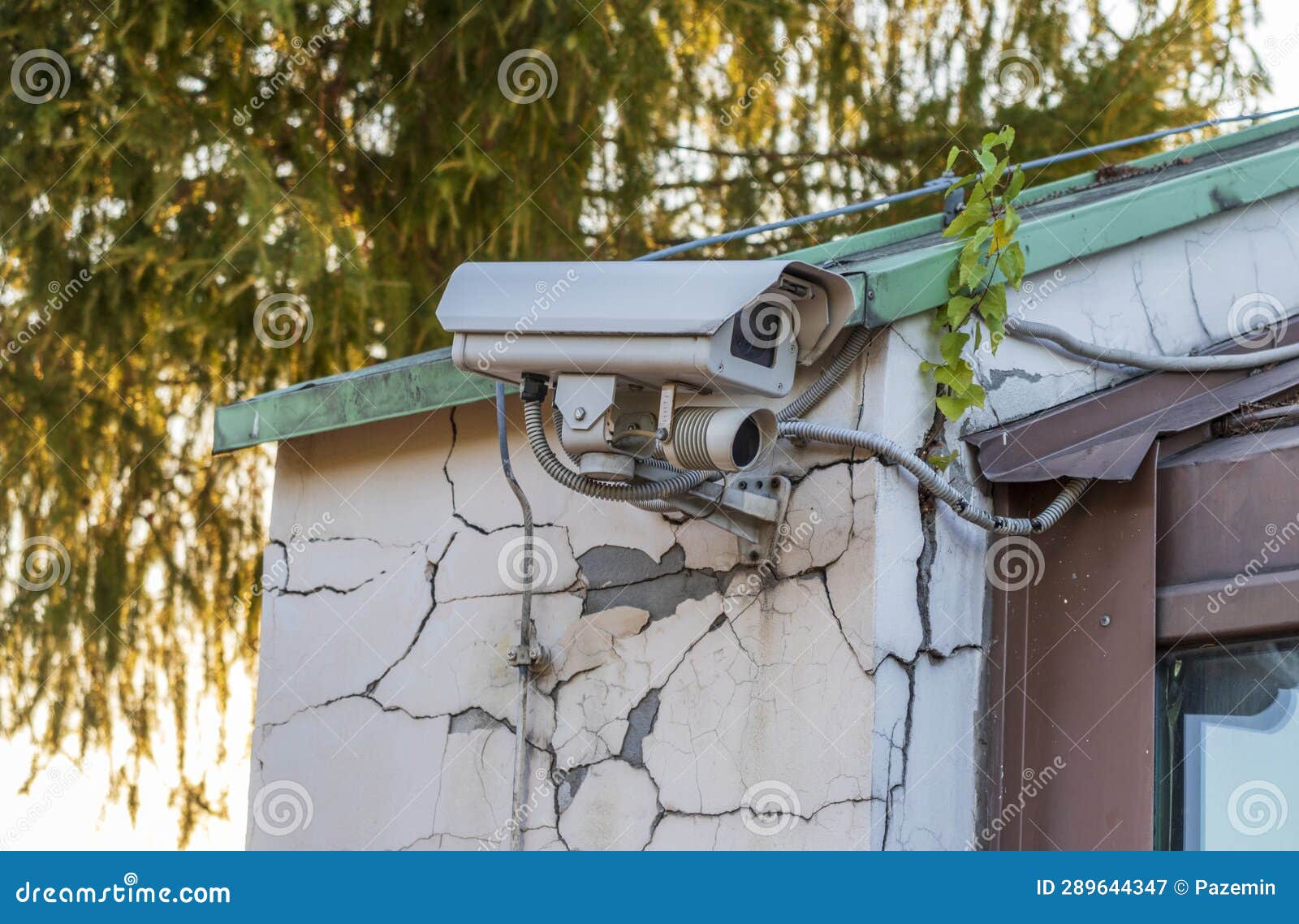 Concept Shot of the Cctv Camera on the Old Building. Security Stock ...