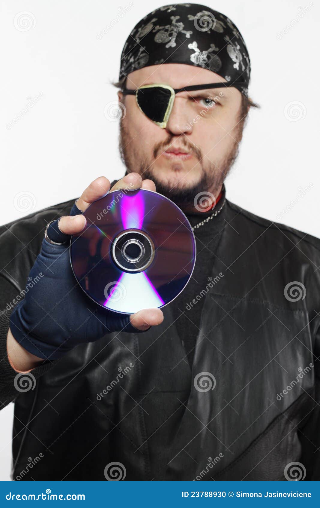 Concept Shot of Man As Internet Pirate Stock Photo - Image of snarl ...