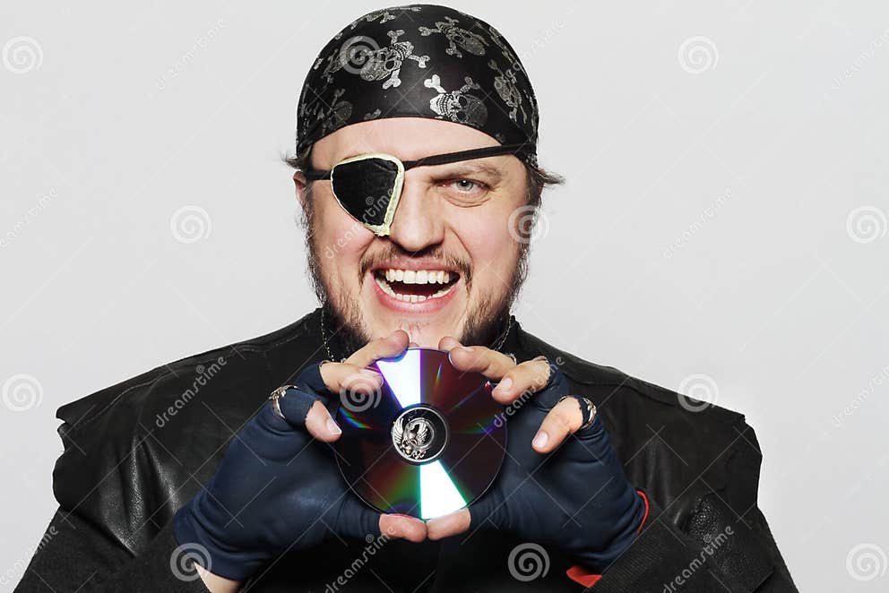 Concept Shot of Man As Internet Pirate Stock Photo - Image of security ...