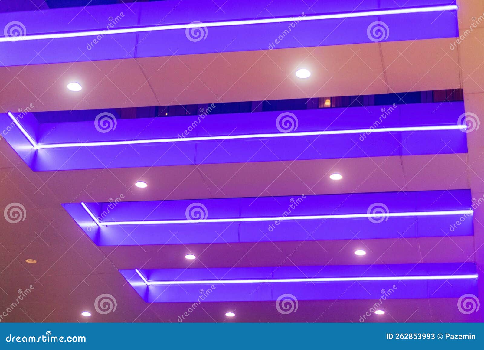 Concept Shot of Purple Ceiling Lights Stock Image - Image of purple ...