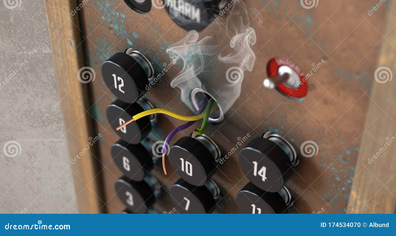 Broken Retro Elevator Control Panel Royalty-Free Stock Image ...