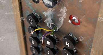 Broken Retro Elevator Control Panel Stock Photo - Image of inside, knob ...