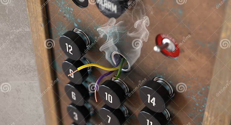 Broken Retro Elevator Control Panel Stock Photo - Image of inside, knob ...