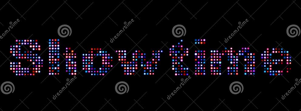 Showtime led text stock illustration. Illustration of concept - 169493339