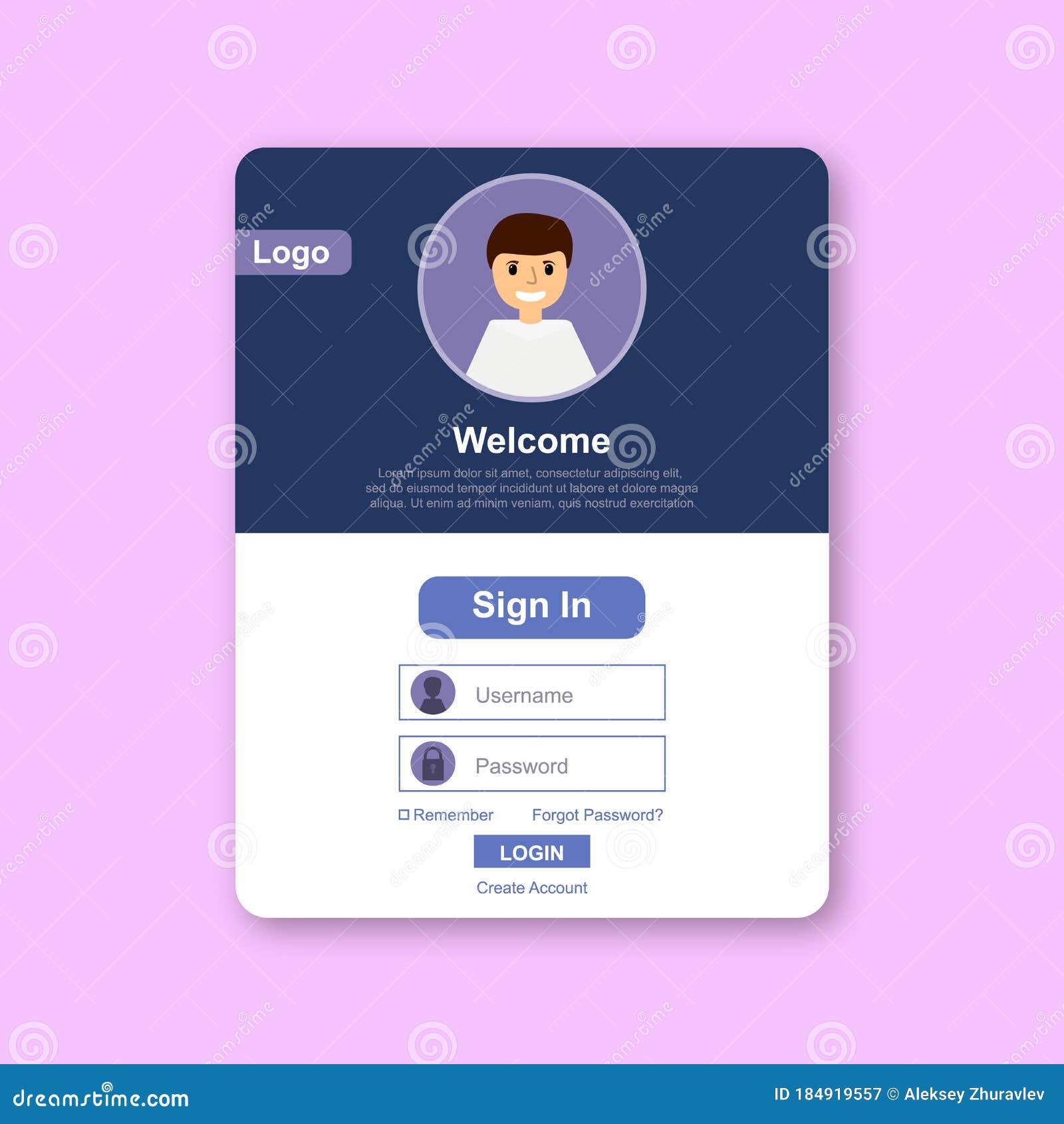 Concept Sign in Page. Desktop Computer with Login Form and Sign in ...