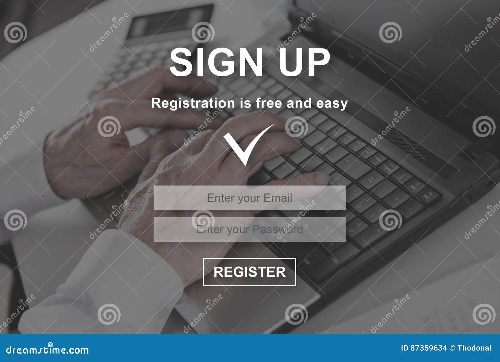 Concept of sign up stock photo. Image of member, network - 87359634