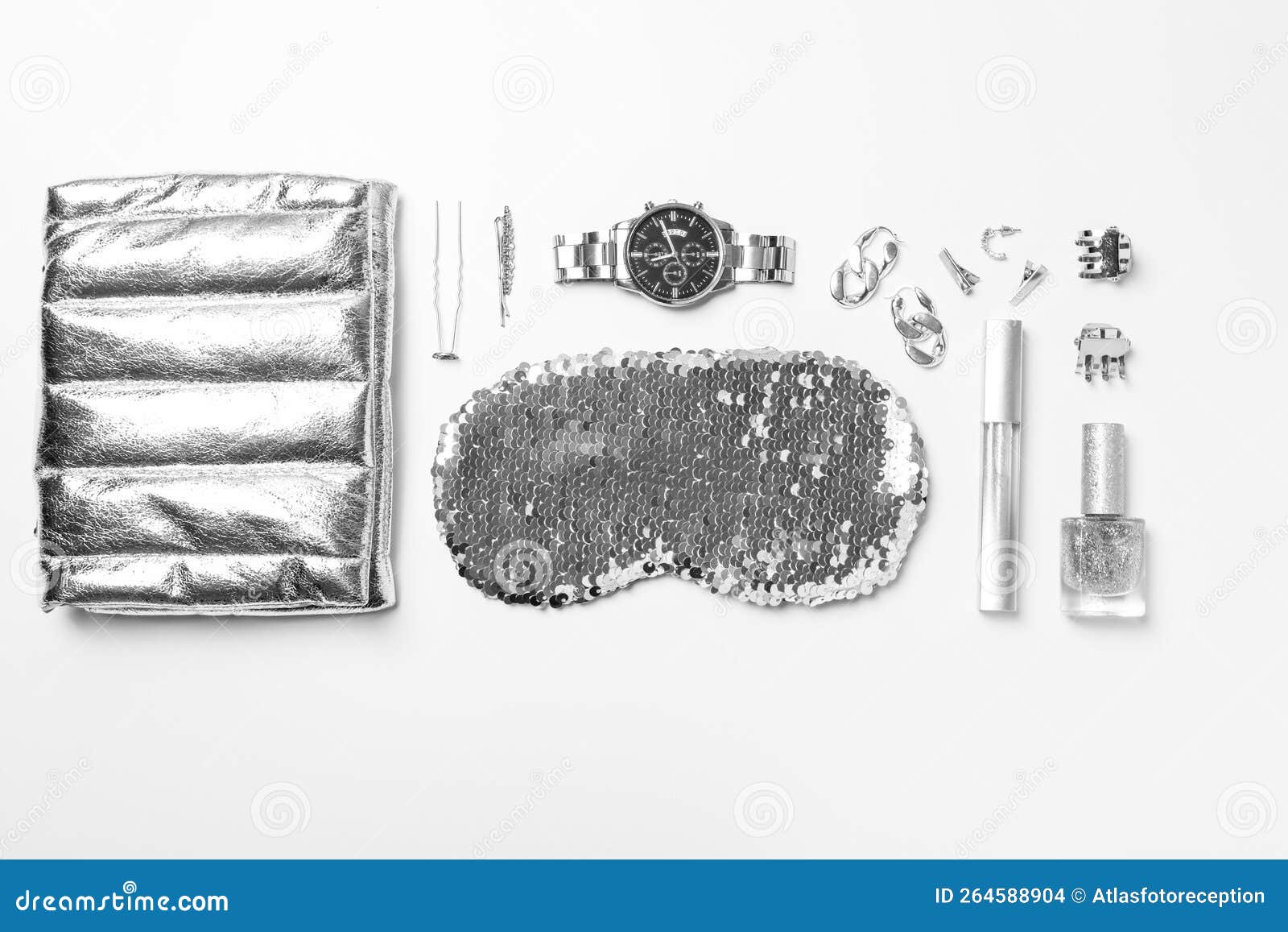 Concept of Silver, Different Silver Textures and Items Stock Photo ...