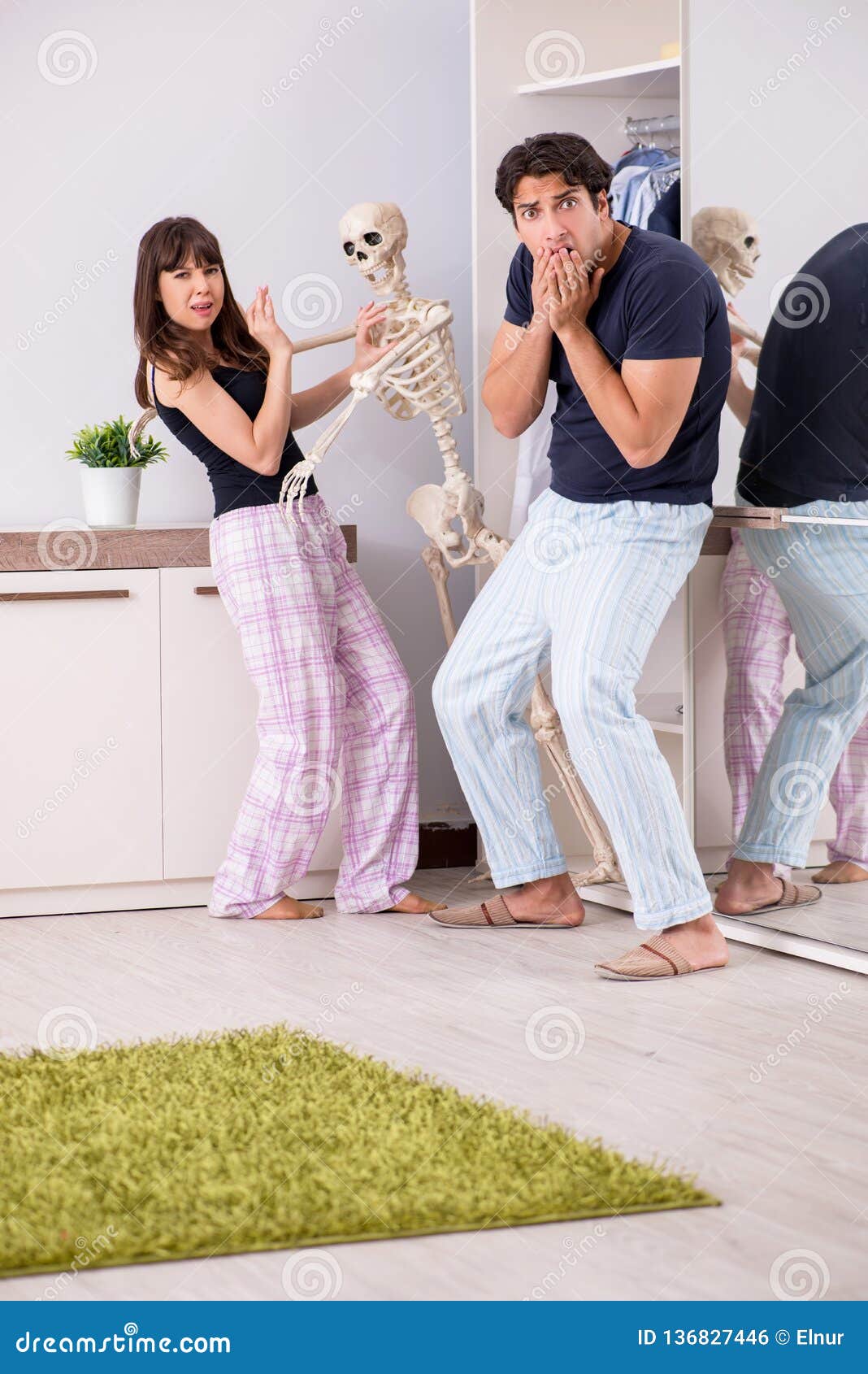 The Concept of Skeleton in the Cupboard or Closet Stock Photo - Image ...