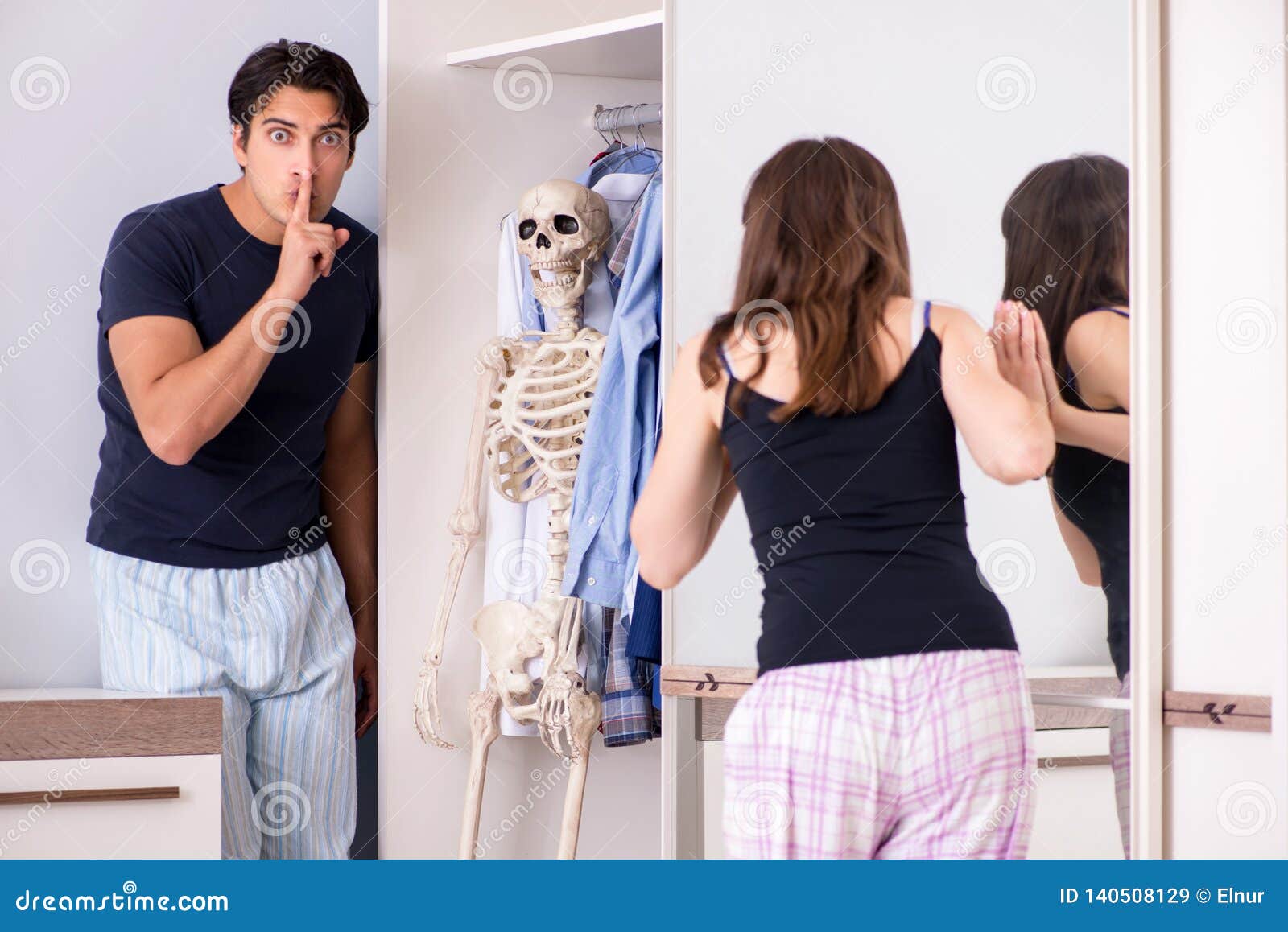 The Concept of Skeleton in the Cupboard or Closet Stock Image - Image ...