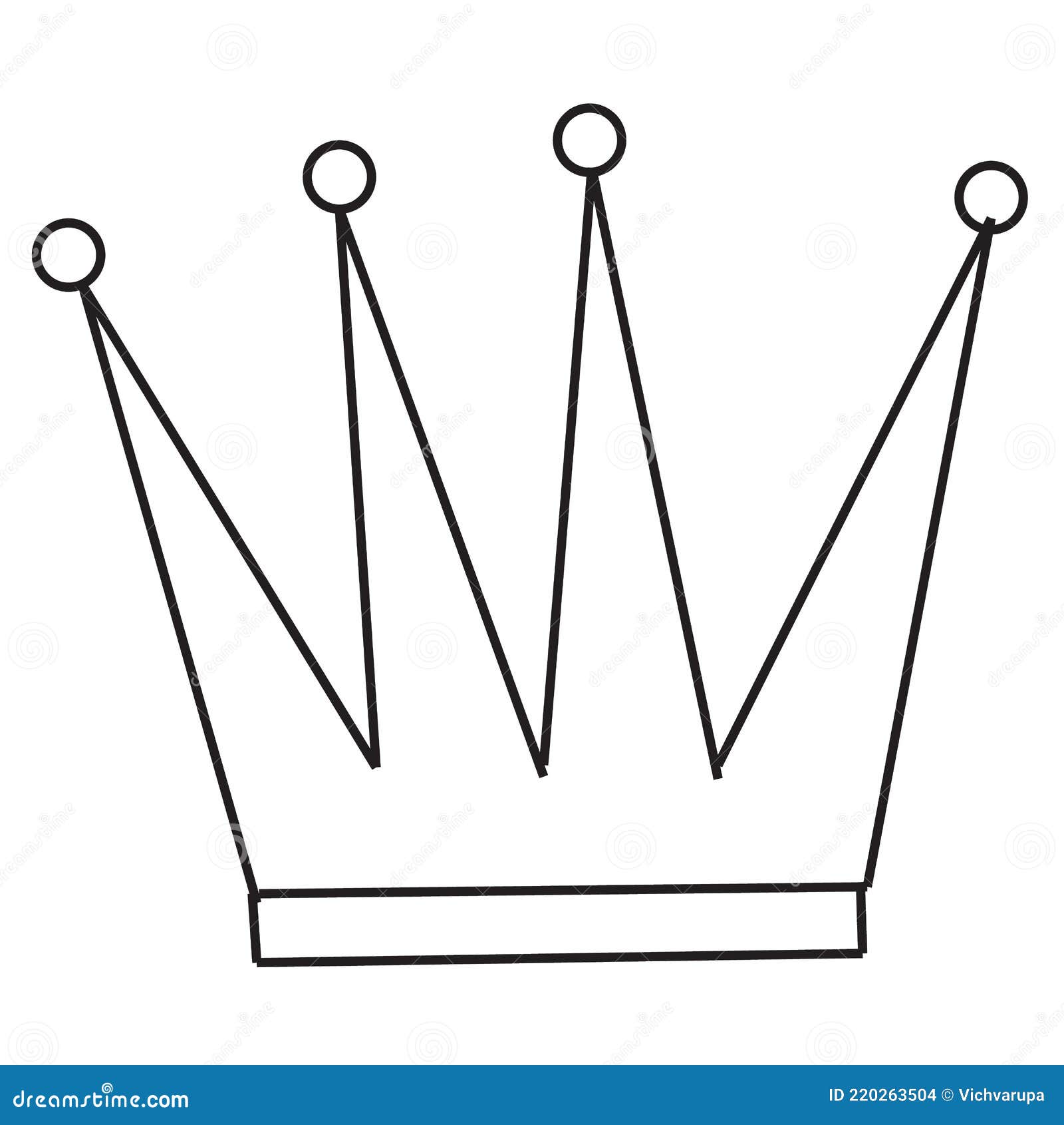 Concept, Sketch Of Crown, Cartoon Illustration, Isolated Object On ...
