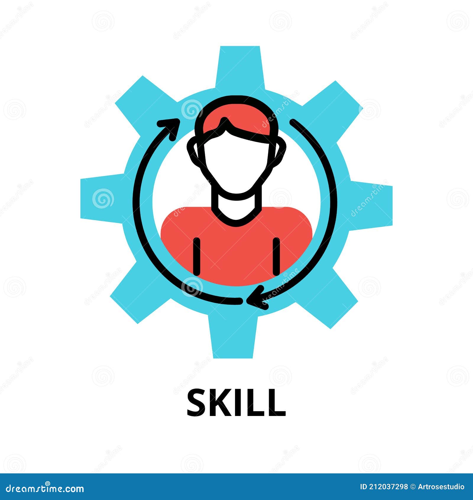 Concept of Skill Icon, Modern Flat Thin Line Design Vector Illustration ... Concept of Skill Icon, Modern Flat Thin Line Design Vector Illustration ...