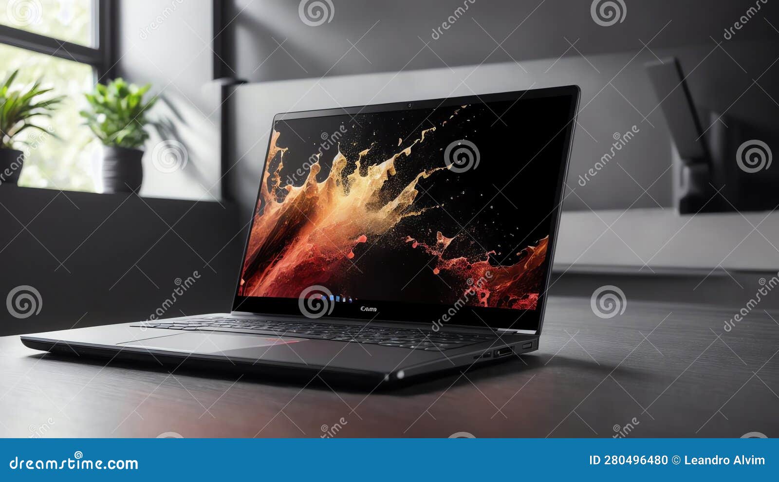 Sleek Matte Black Laptop.AI Generated Stock Illustration - Illustration ...