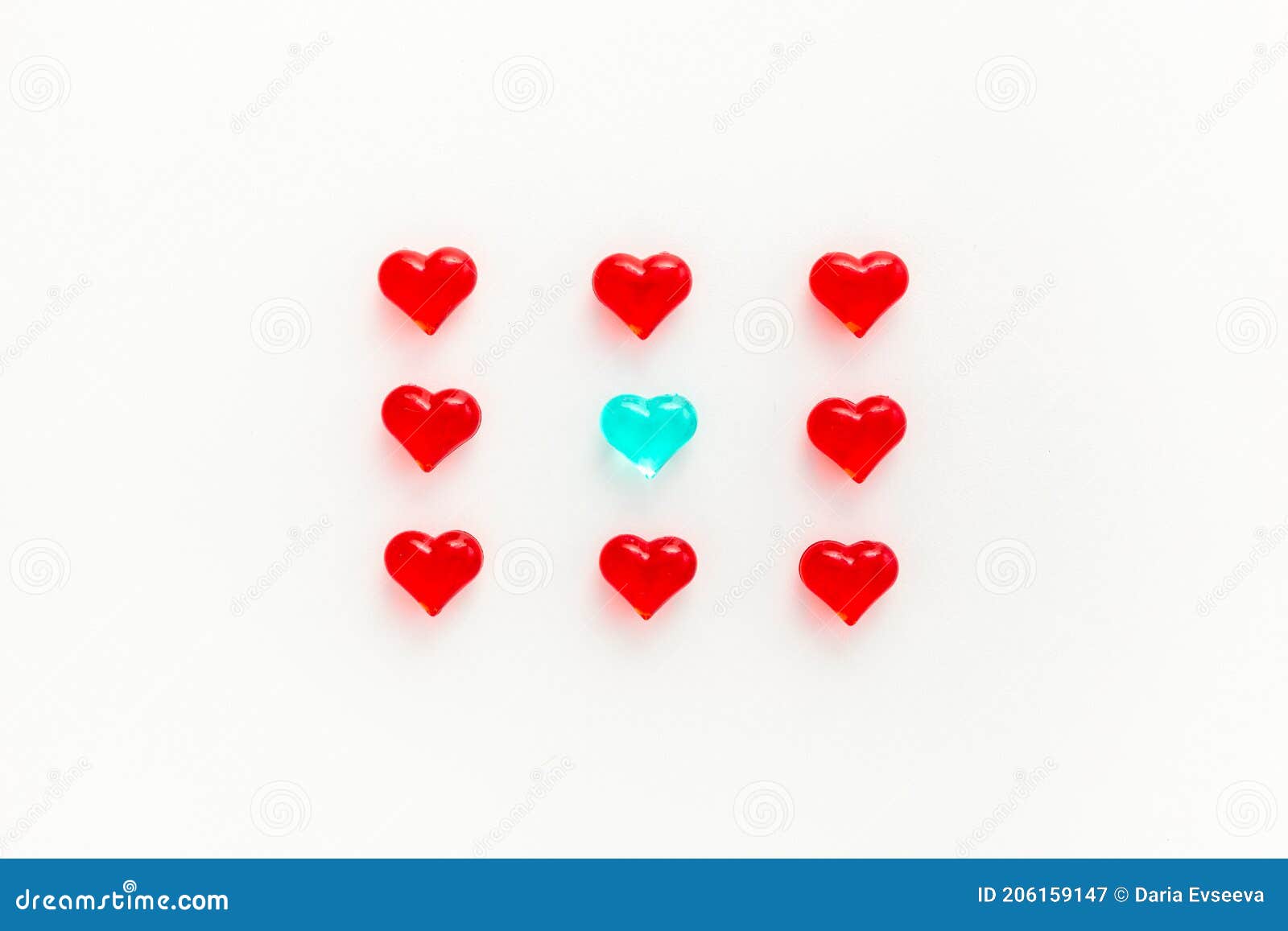 Concept of Small Multi-colored Glass Hearts Stock Image - Image of ...