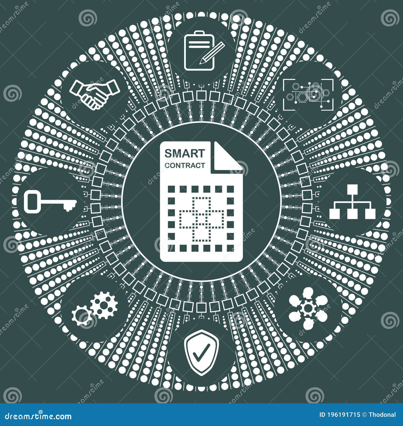 Concept of smart contract stock illustration. Illustration of ethereum ...
