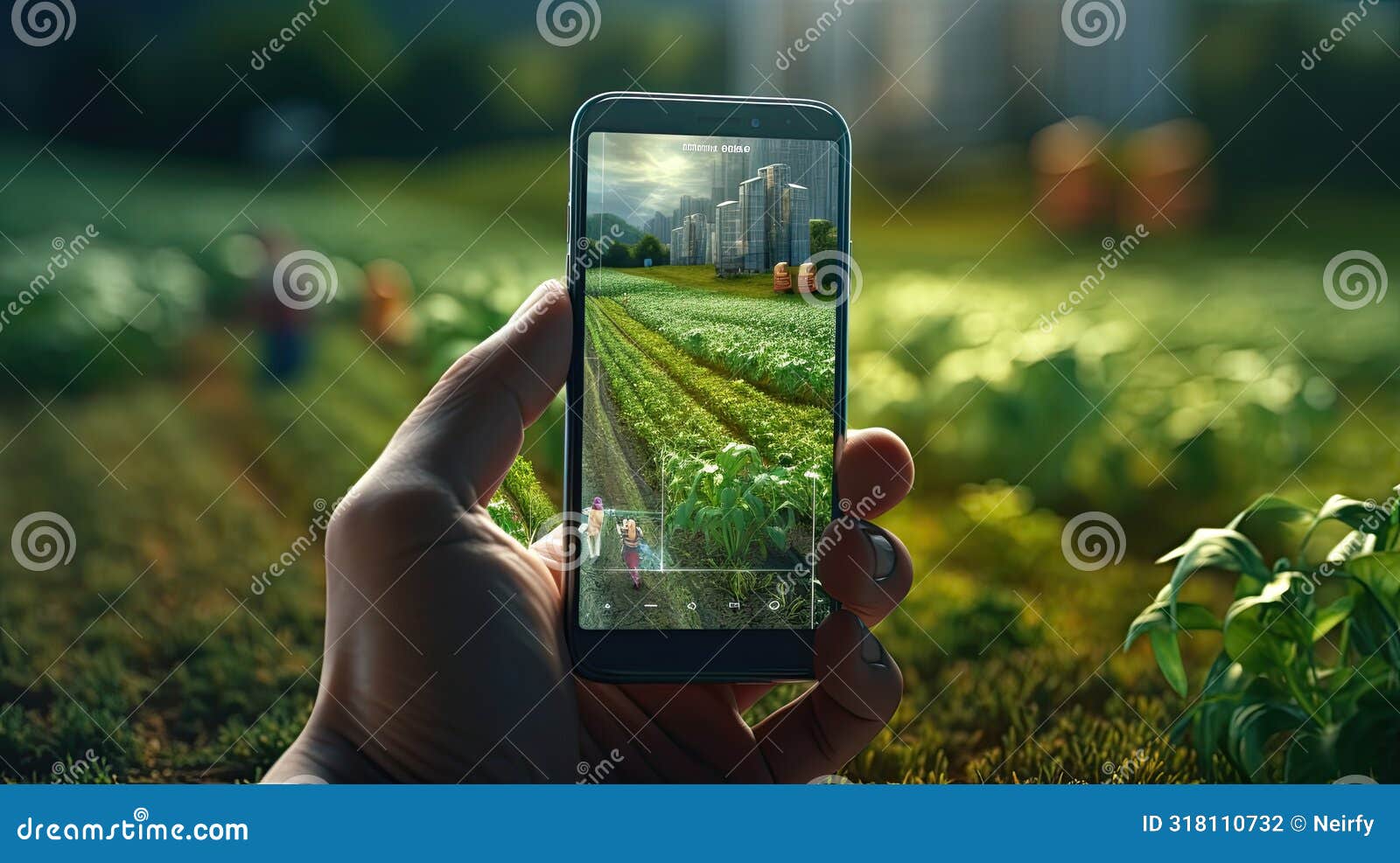 Concept of Smart Farming in Agriculture Industry, Mobile Phone with ...