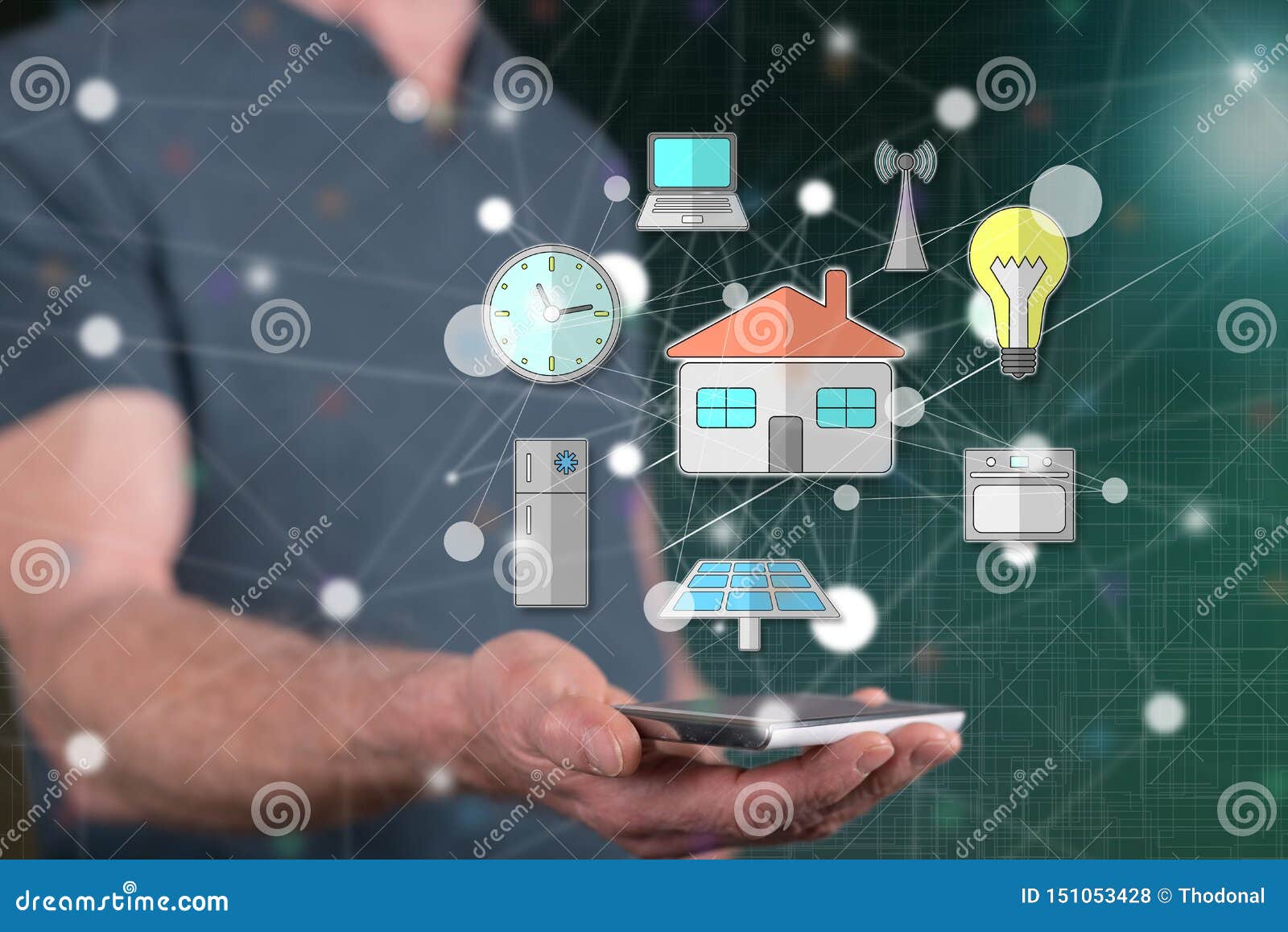 Concept of smart home stock photo. Image of digital - 151053428