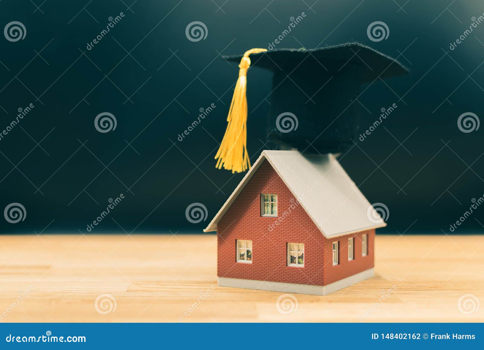 Concept for a Smart Home. a Model House Wears a Graduation Hat Stock ...