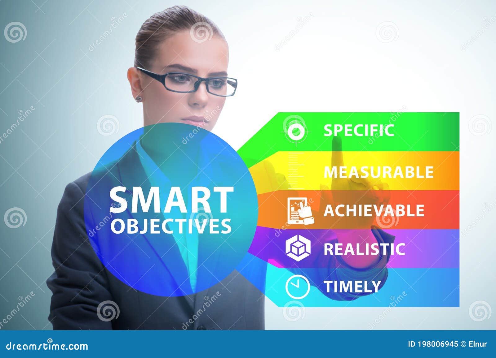 Concept of Smart Objectives in Performance Management Stock Image ...