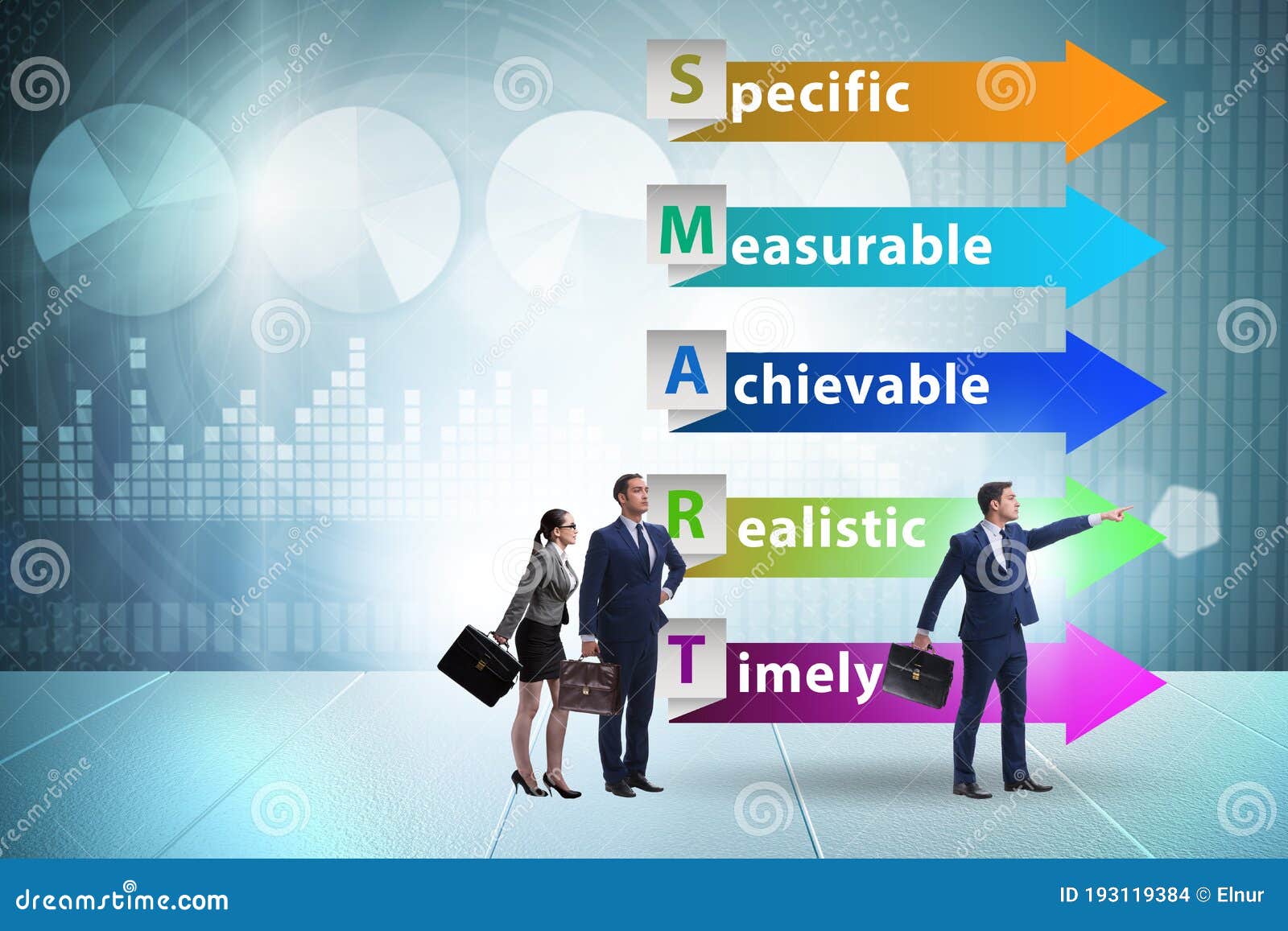 Concept of SMART Objectives in Performance Management Stock Photo ...