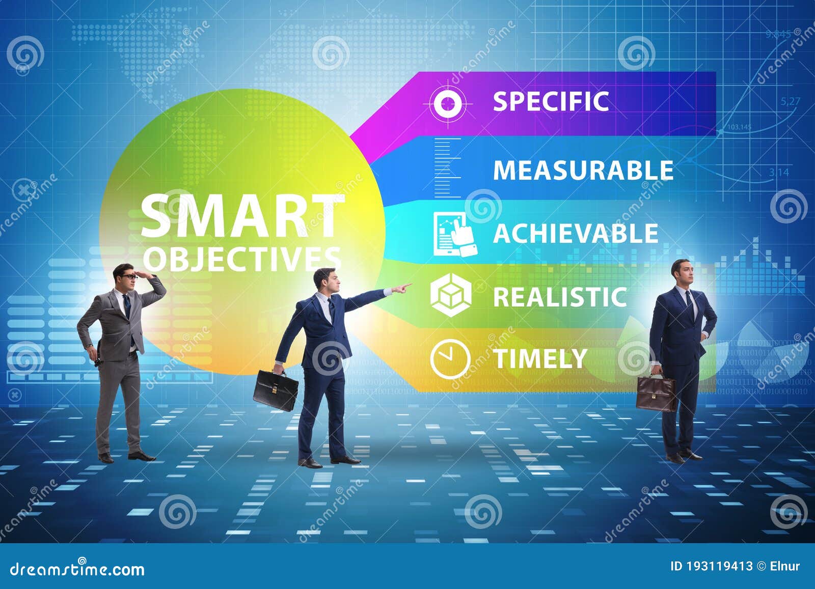 Concept of SMART Objectives in Performance Management Stock Image ...