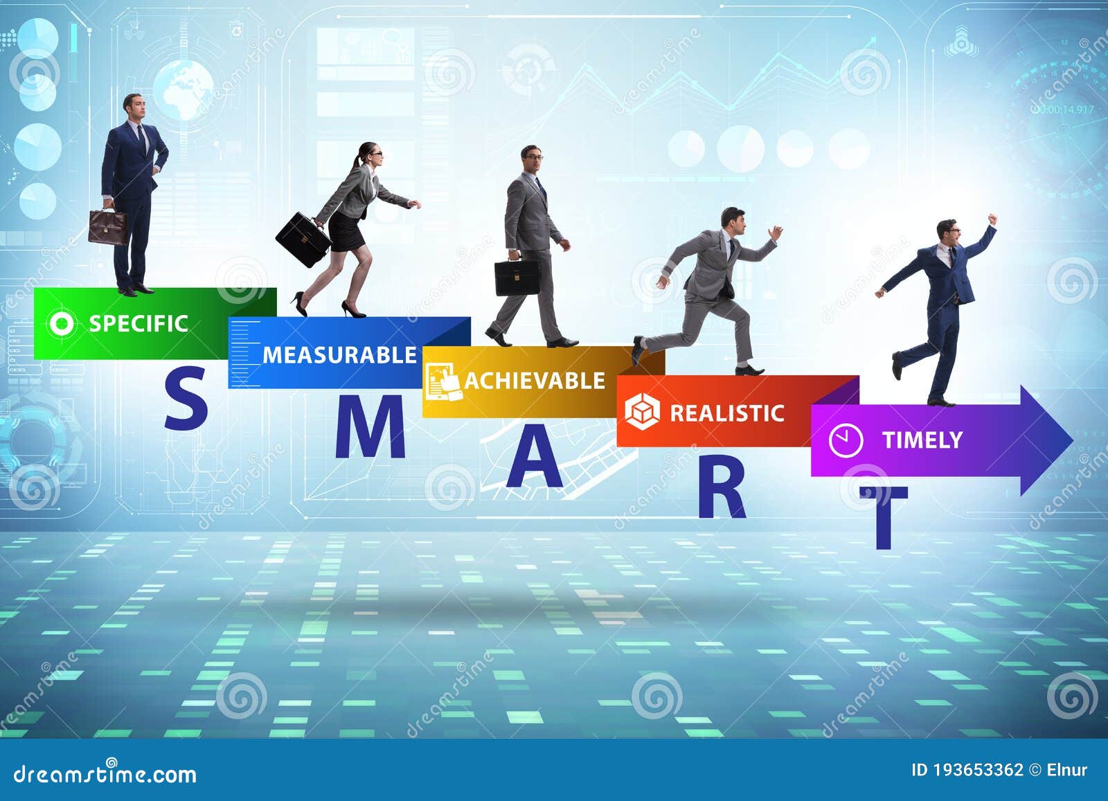 Concept of SMART Objectives in Performance Management Stock Photo ...