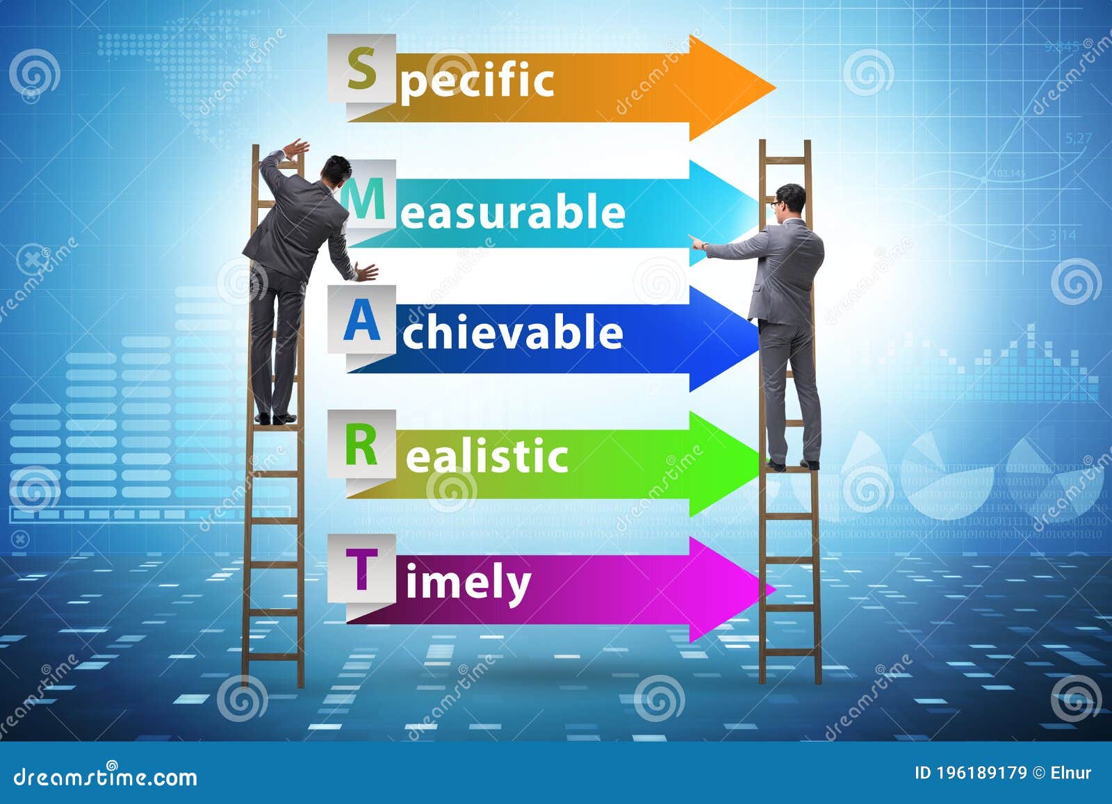 Concept of SMART Objectives in Performance Management Stock Image ...