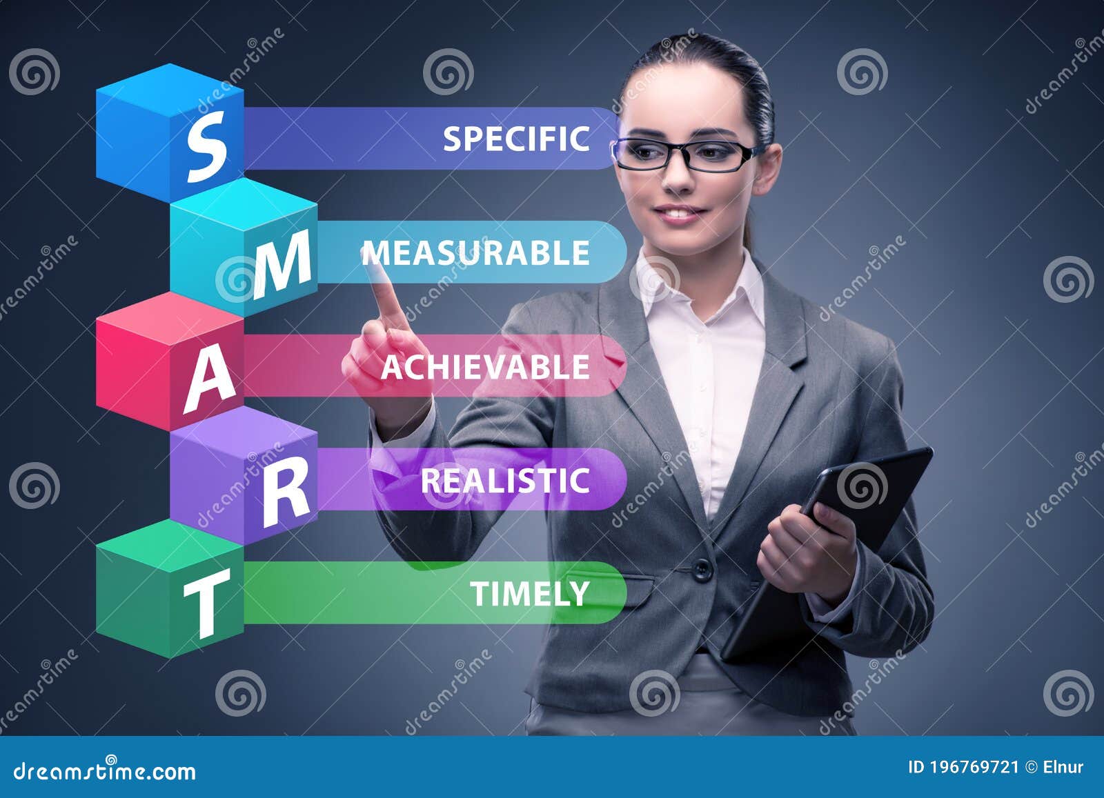 Concept of Smart Objectives in Performance Management Stock Image ...